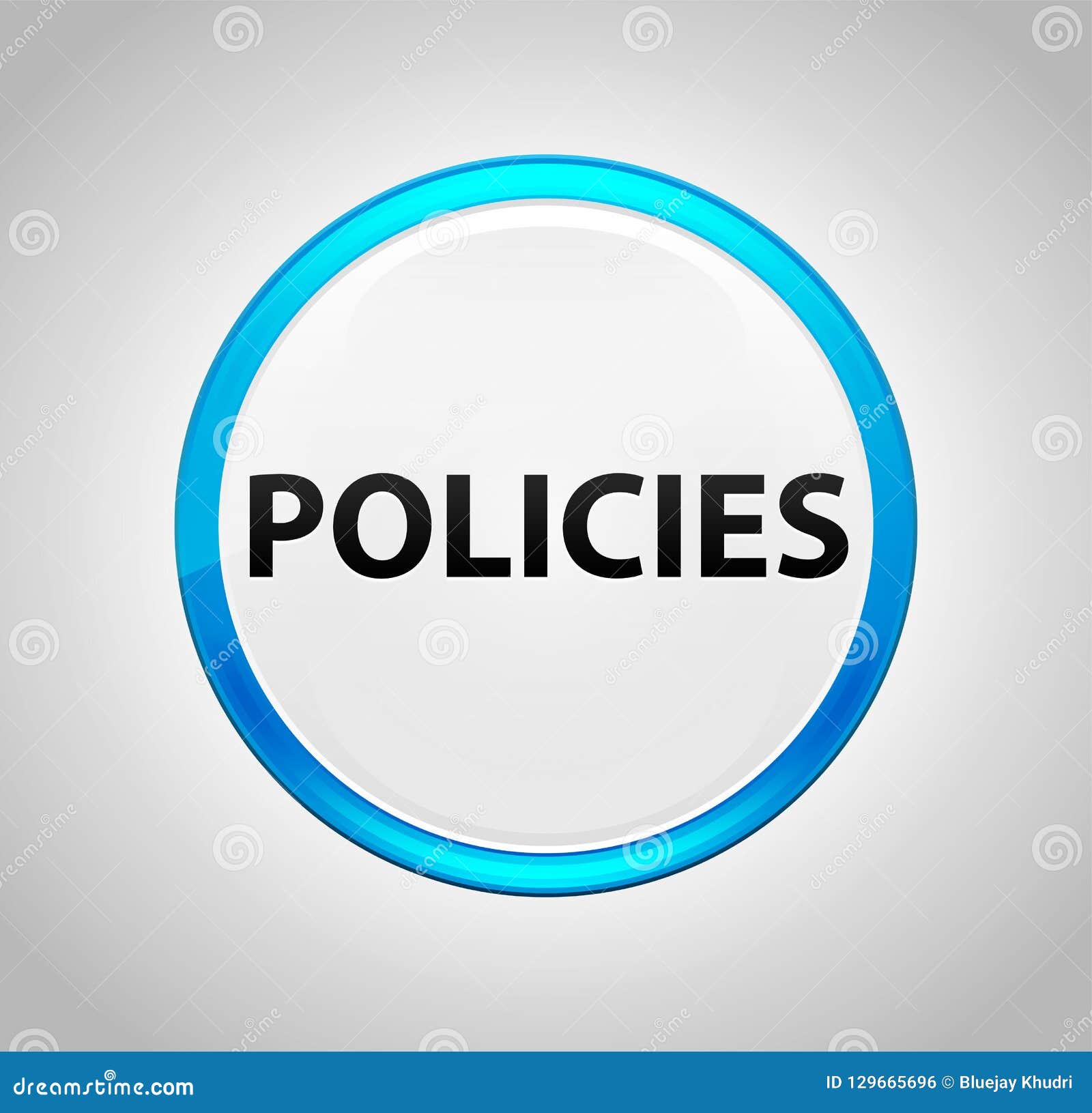 Policies Round Blue Push Button Stock Illustration - Illustration of ...