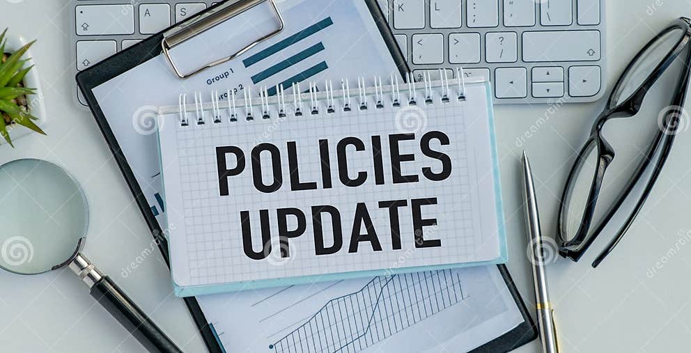 Policies Update is Shown Using the Text. New Rules Concept. Stock Image ...