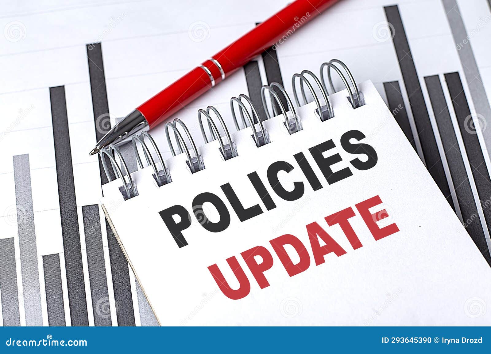 Policies Update Text Written on Notebook with Pen on Chart Stock Photo ...