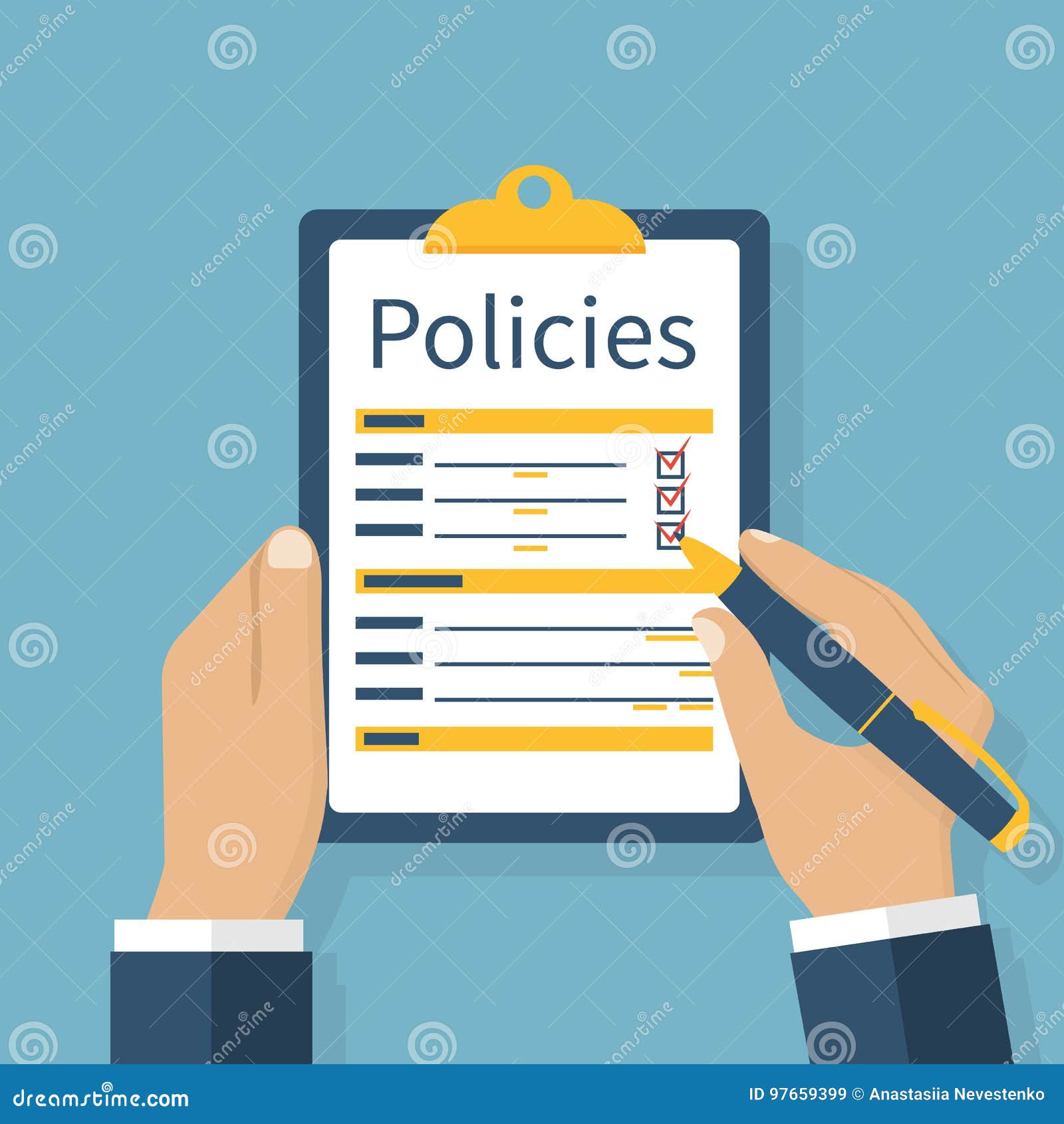 Policies Vector Illustration Stock Vector - Illustration of insurance ...