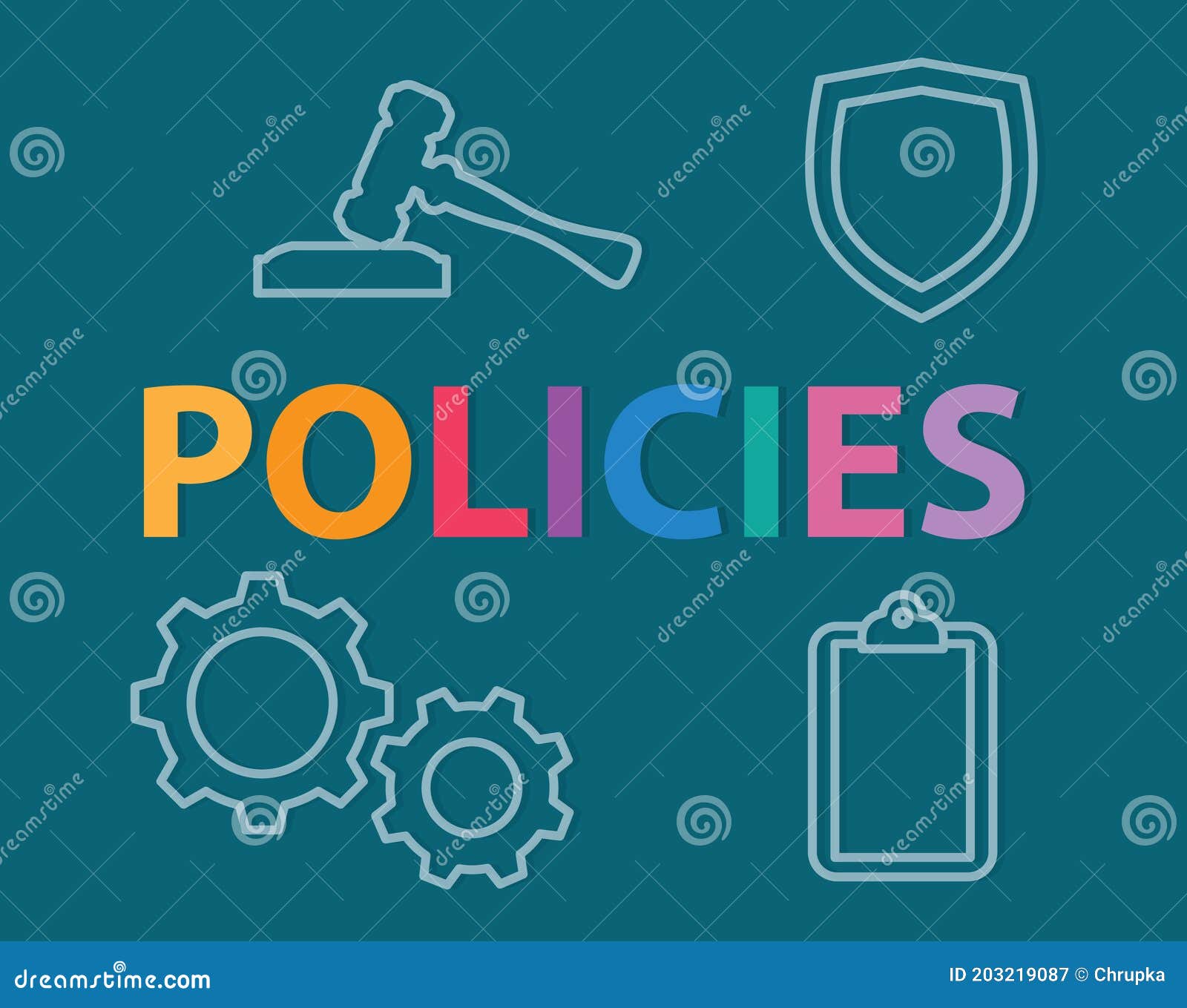 Policies word concept stock vector. Illustration of road - 203219087