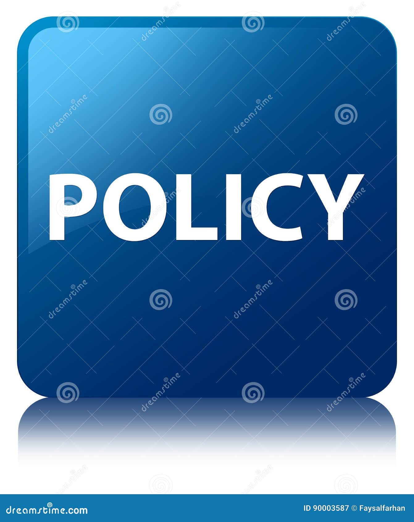 Policy blue square button stock illustration. Illustration of guideline ...