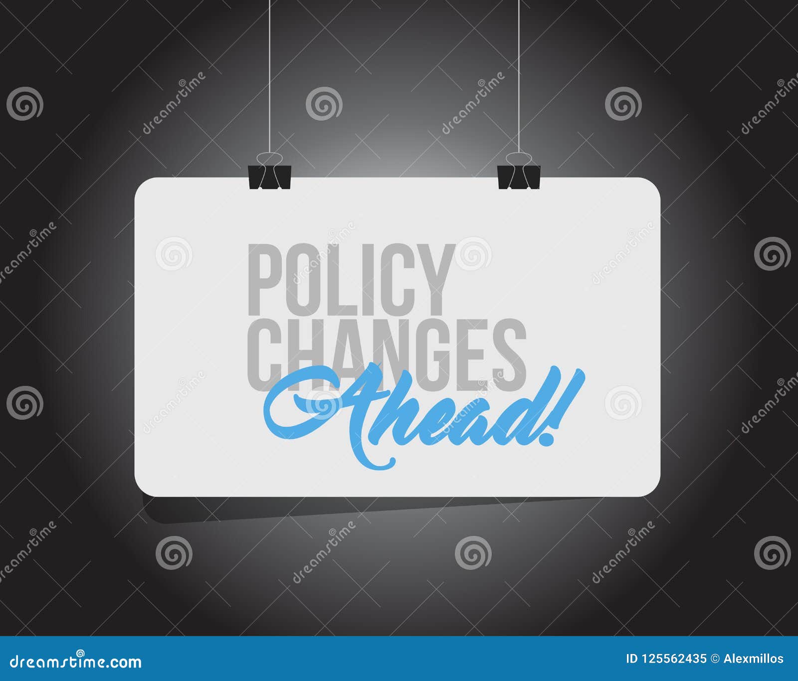 Policy Changes Ahead Hanging Banner Message Stock Illustration ...