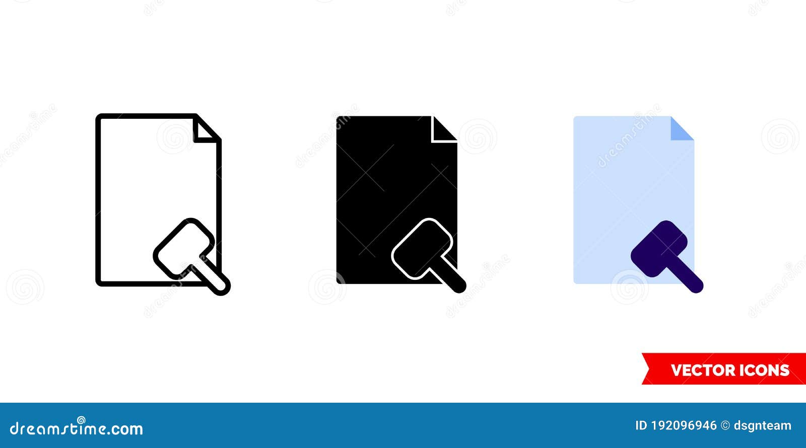 Policy Document Icon of 3 Types. Isolated Vector Sign Symbol. Stock ...