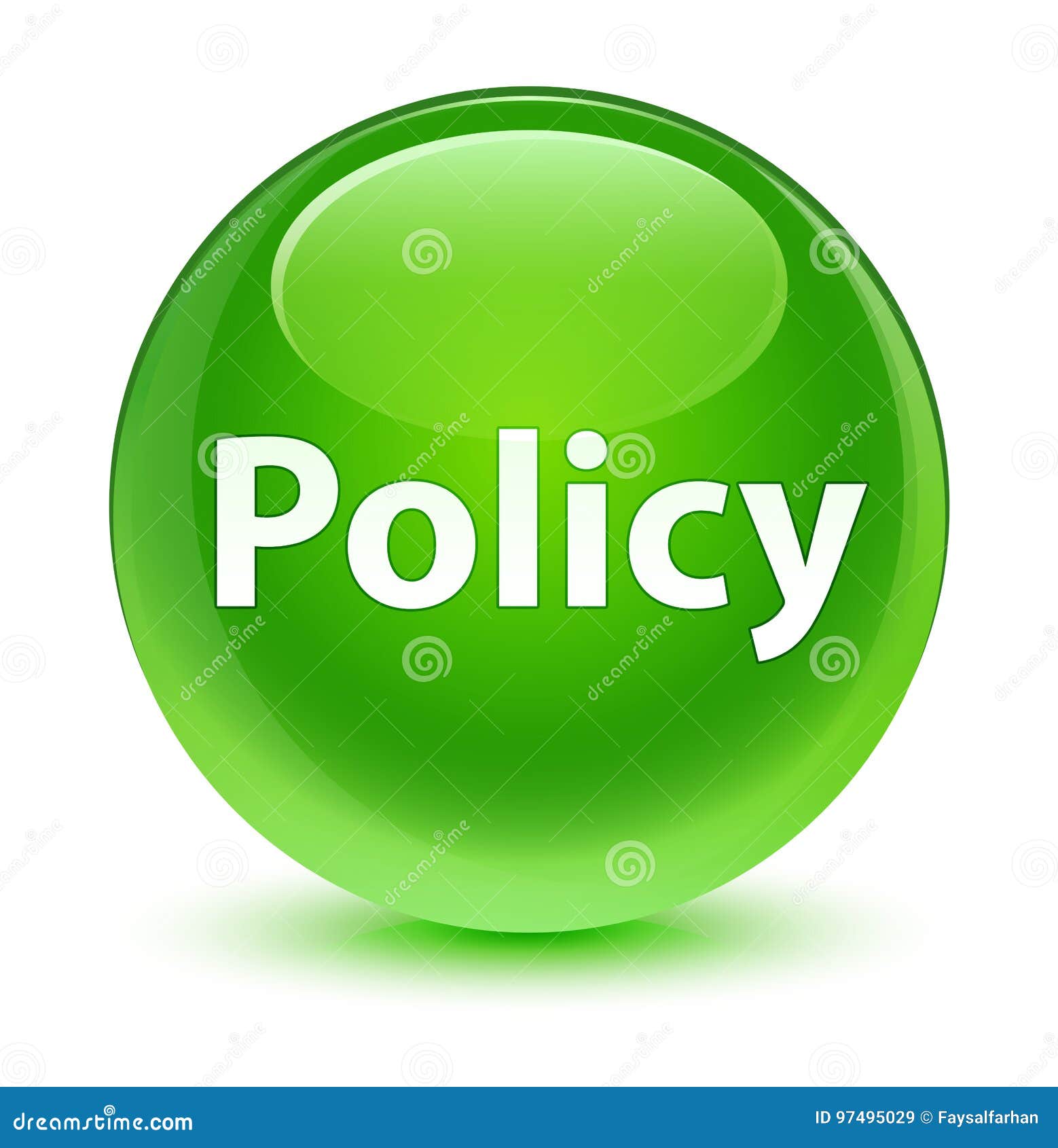 Policy Glassy Green Round Button Stock Illustration - Illustration of ...