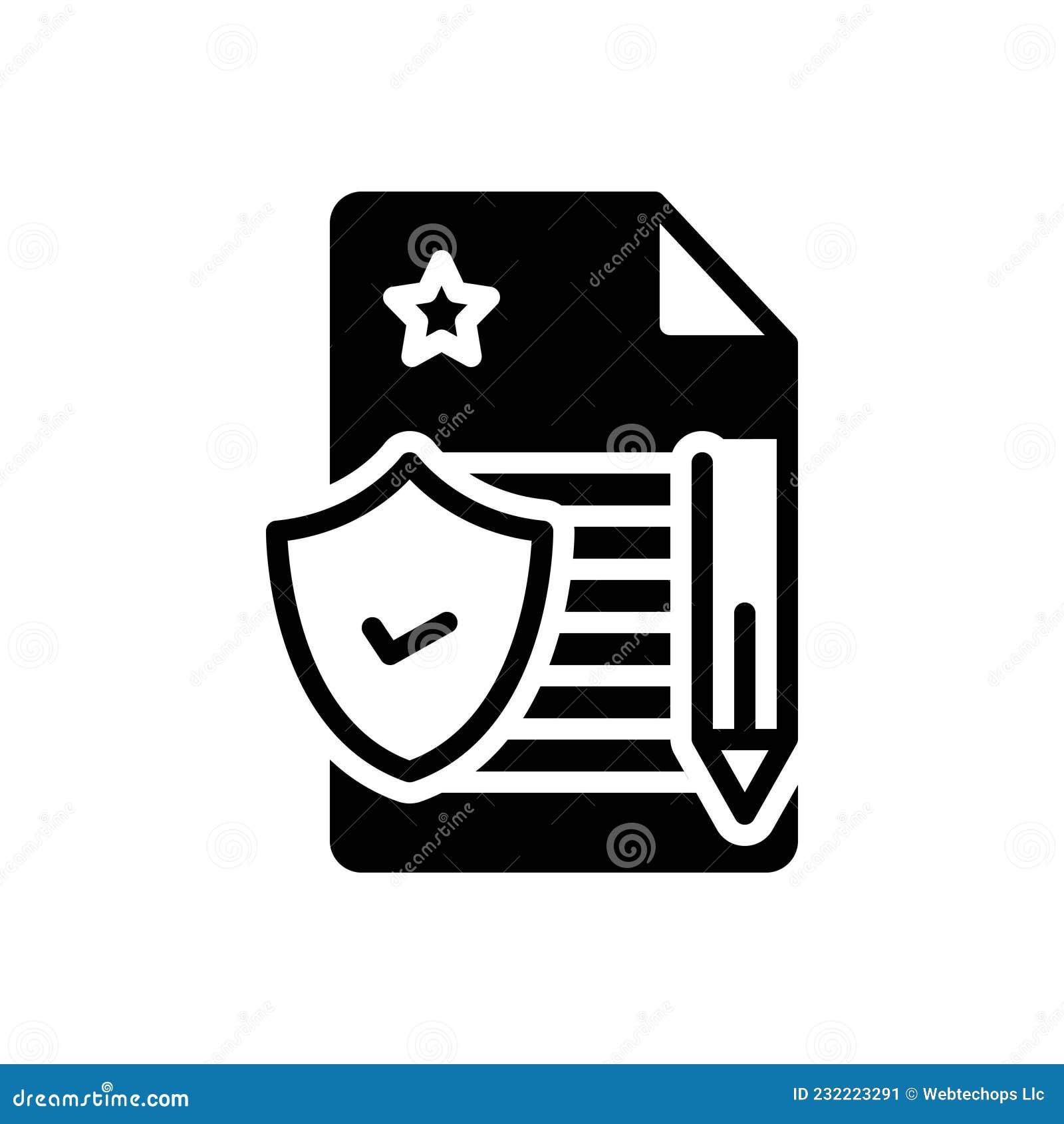 Black Solid Icon for Policy, Insurance and Plans Stock Vector ...