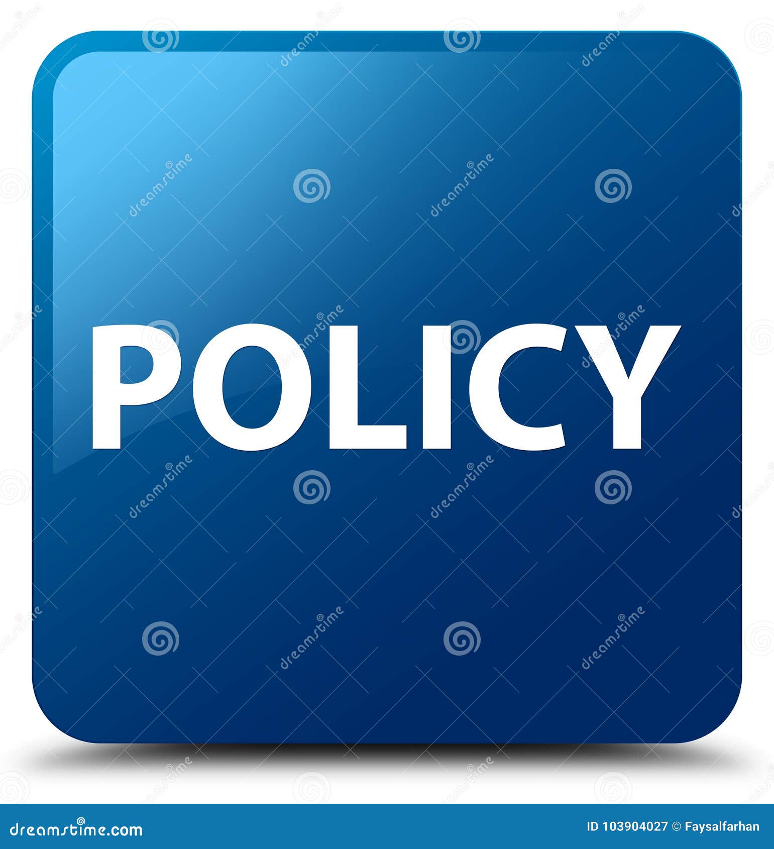 Policy blue square button stock illustration. Illustration of guideline ...