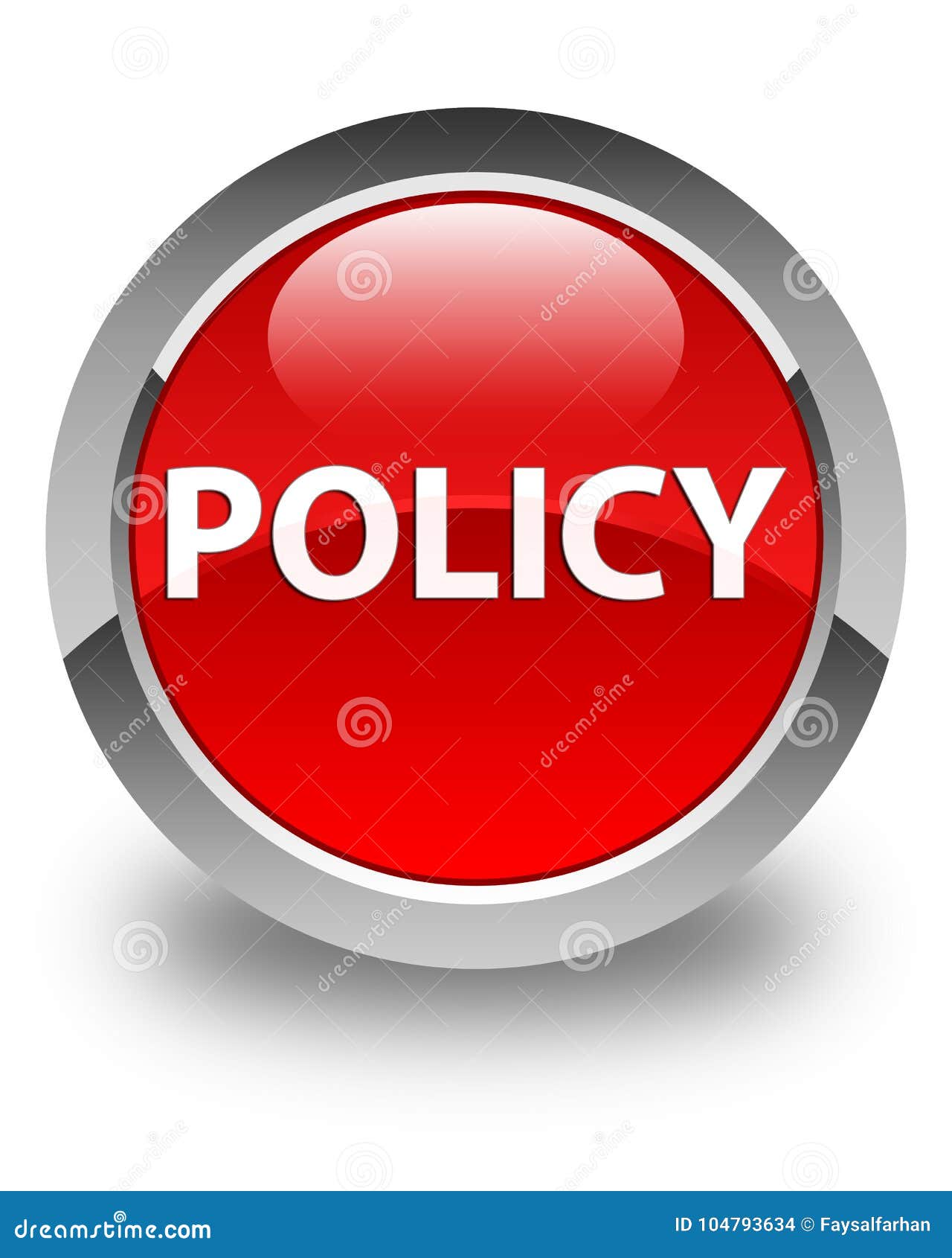 Policy Glossy Red Round Button Stock Illustration - Illustration of ...