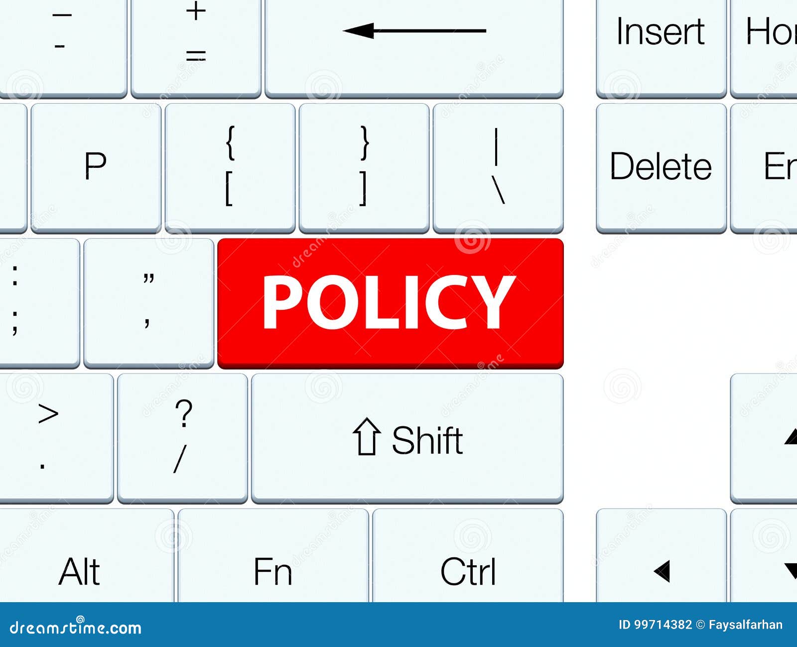 Policy red keyboard button stock illustration. Illustration of policy ...