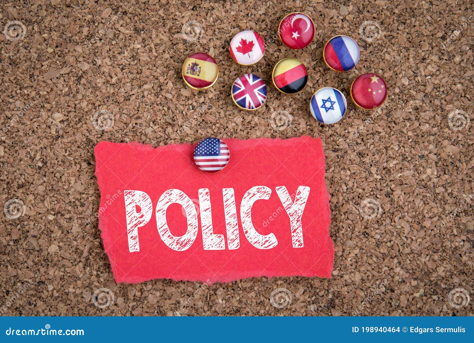 POLICY. Pins with Flags of Different Countries Stock Photo - Image of ...