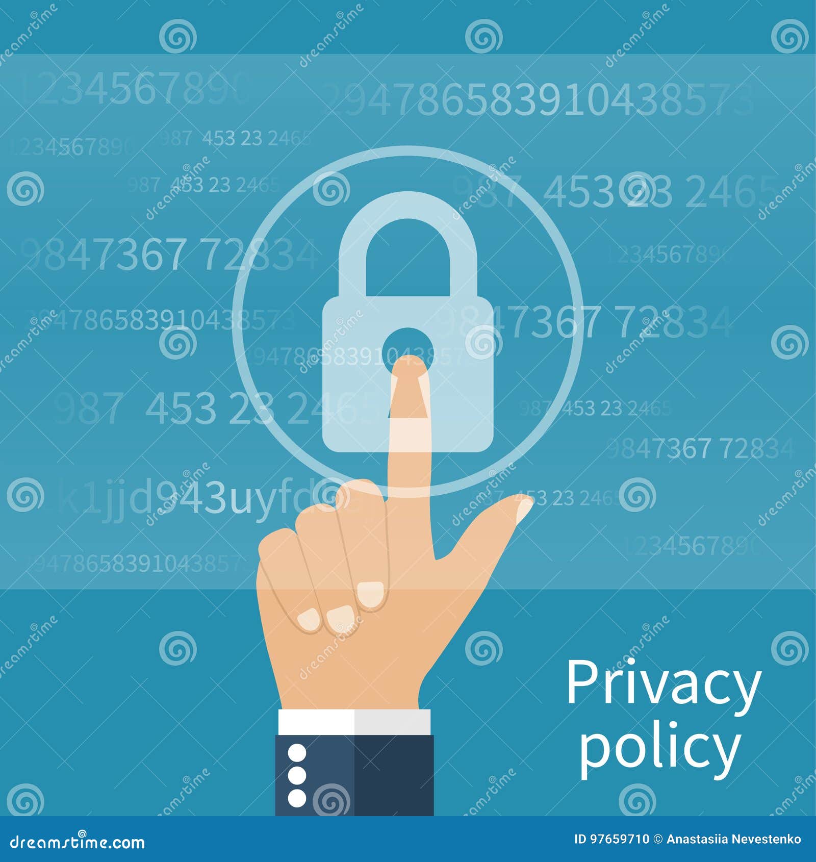 Policy privacy concept stock vector. Illustration of computer - 97659710