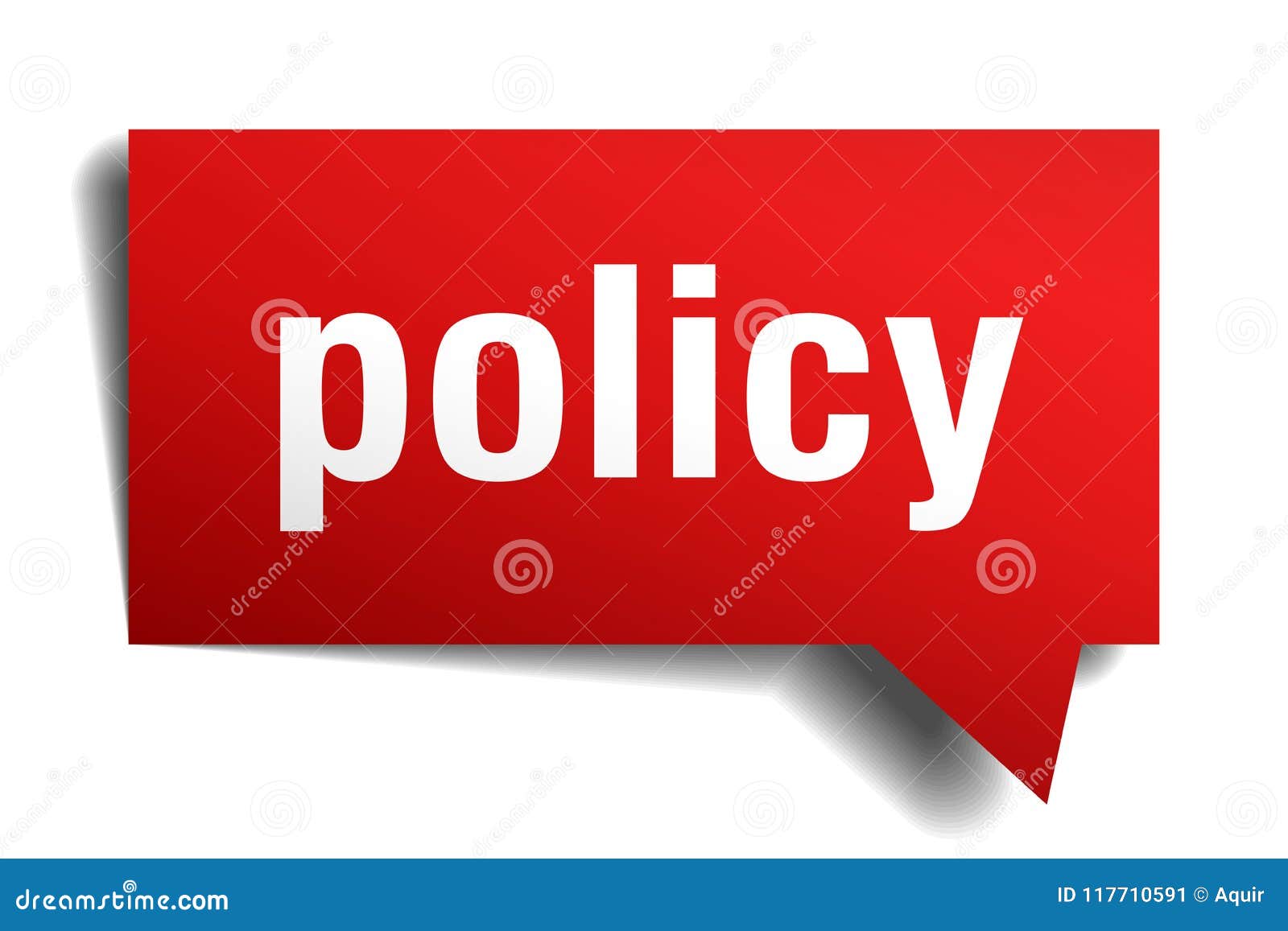 Policy Red 3d Speech Bubble Stock Vector - Illustration of policy ...
