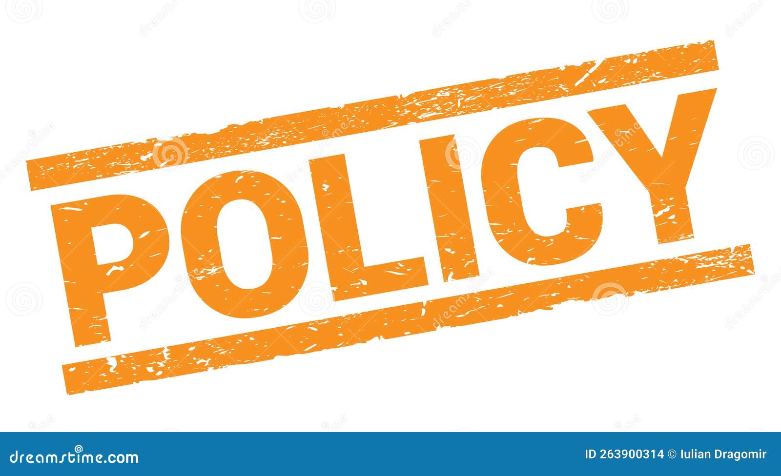 POLICY Text on Orange Rectangle Stamp Sign Stock Illustration ...