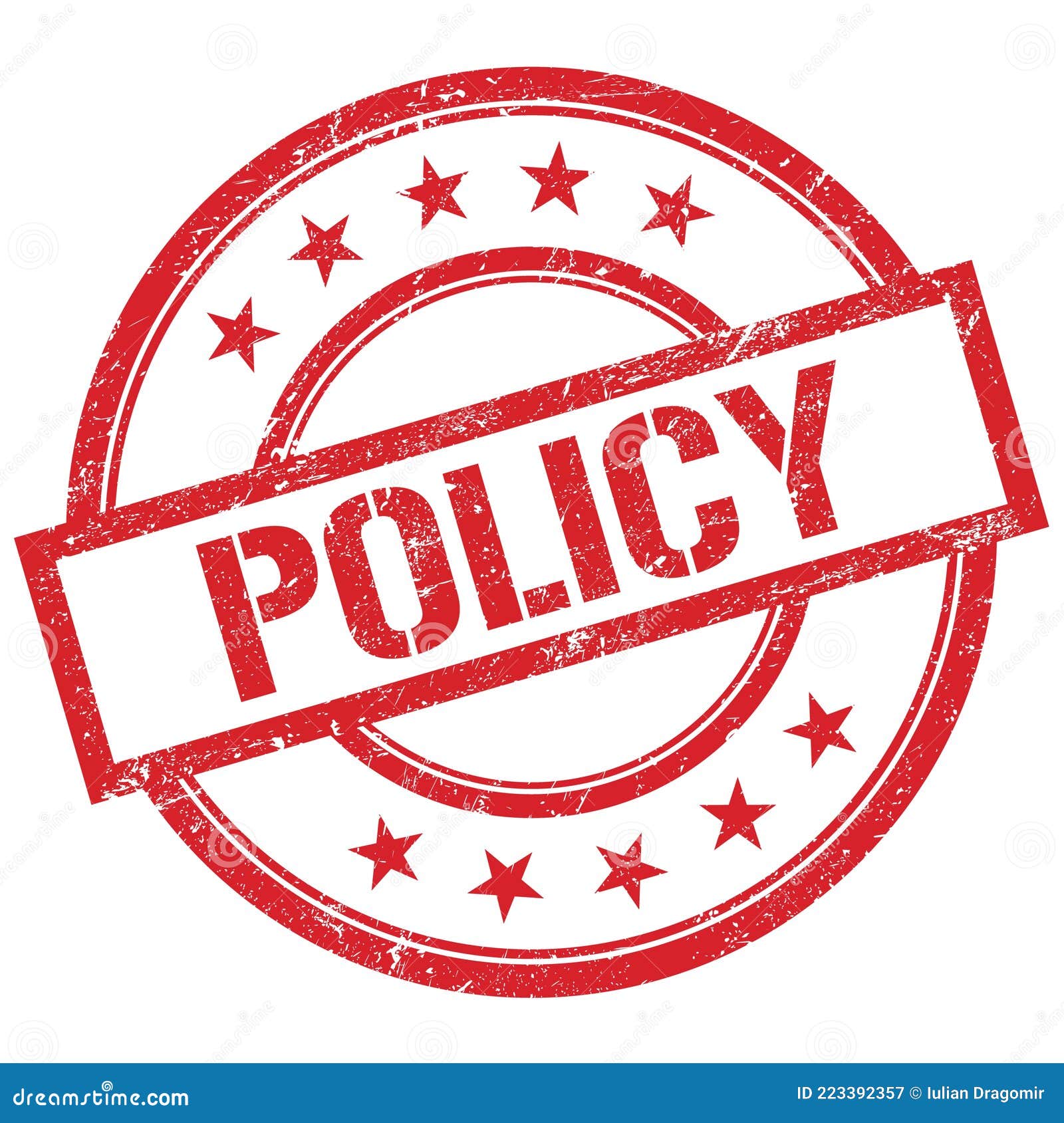 POLICY Text Written on Red Vintage Stamp Stock Illustration ...