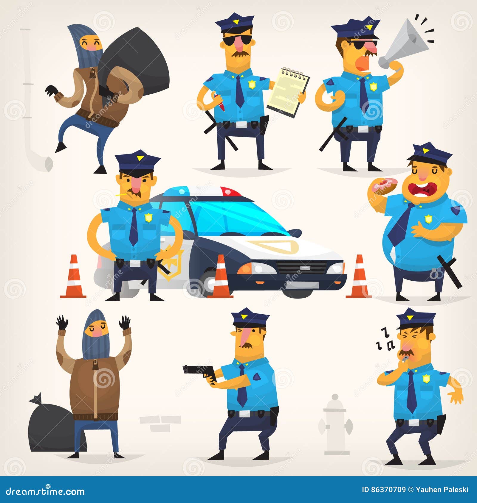 Policía Que Hace Su Trabajo Ilustración del Vector - Ilustración de ... Policía Que Hace Su Trabajo Ilustración del Vector - Ilustración de ...