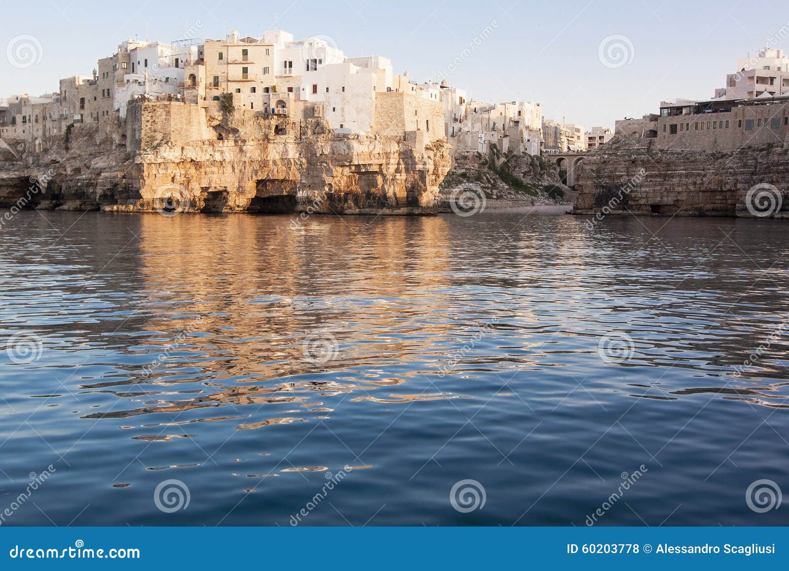Polignano a Mare Bari from Sea View Stock Photo - Image of landscape ...
