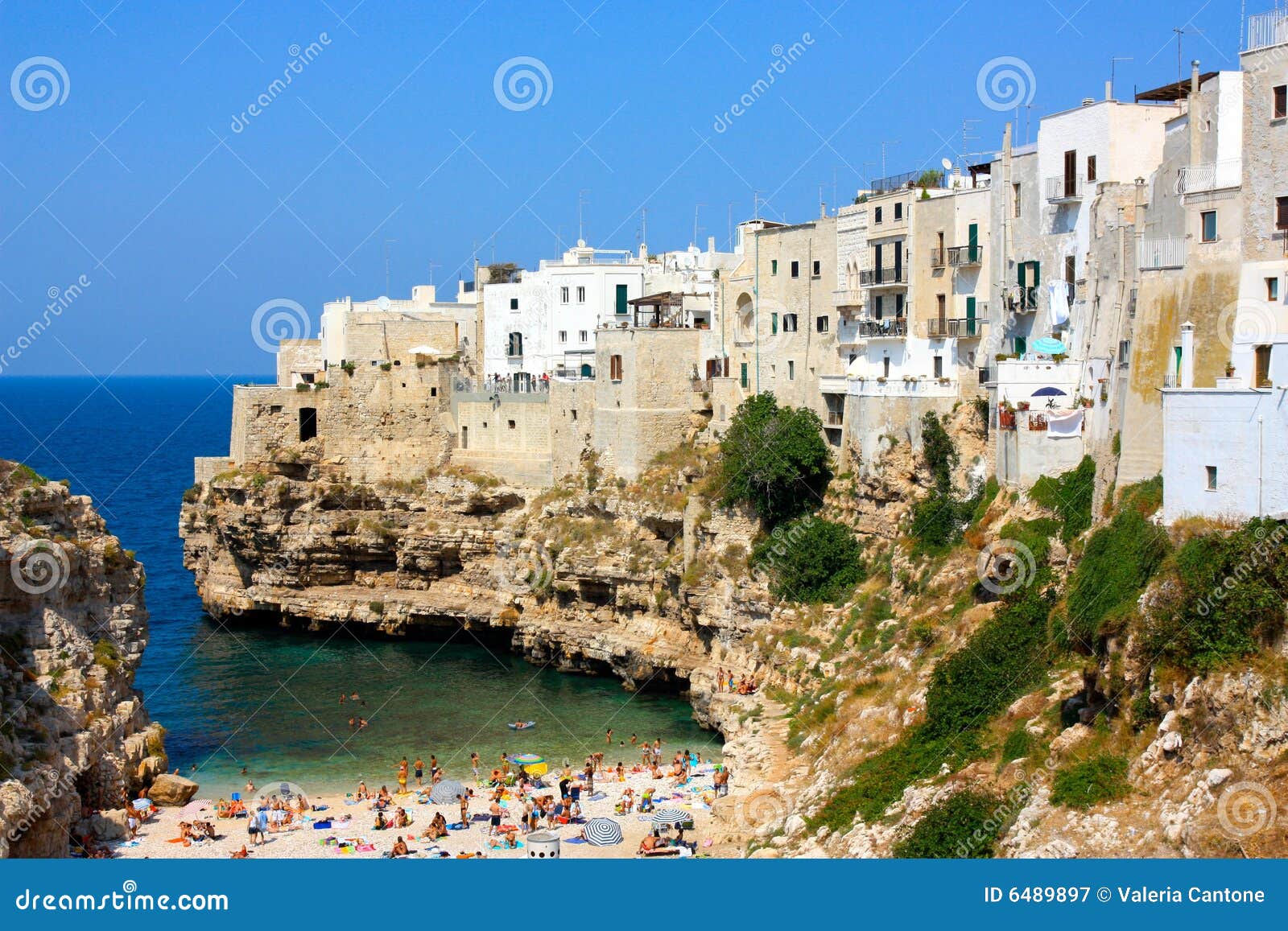 Polignano a mare, Italy stock image. Image of blue, village - 6489897