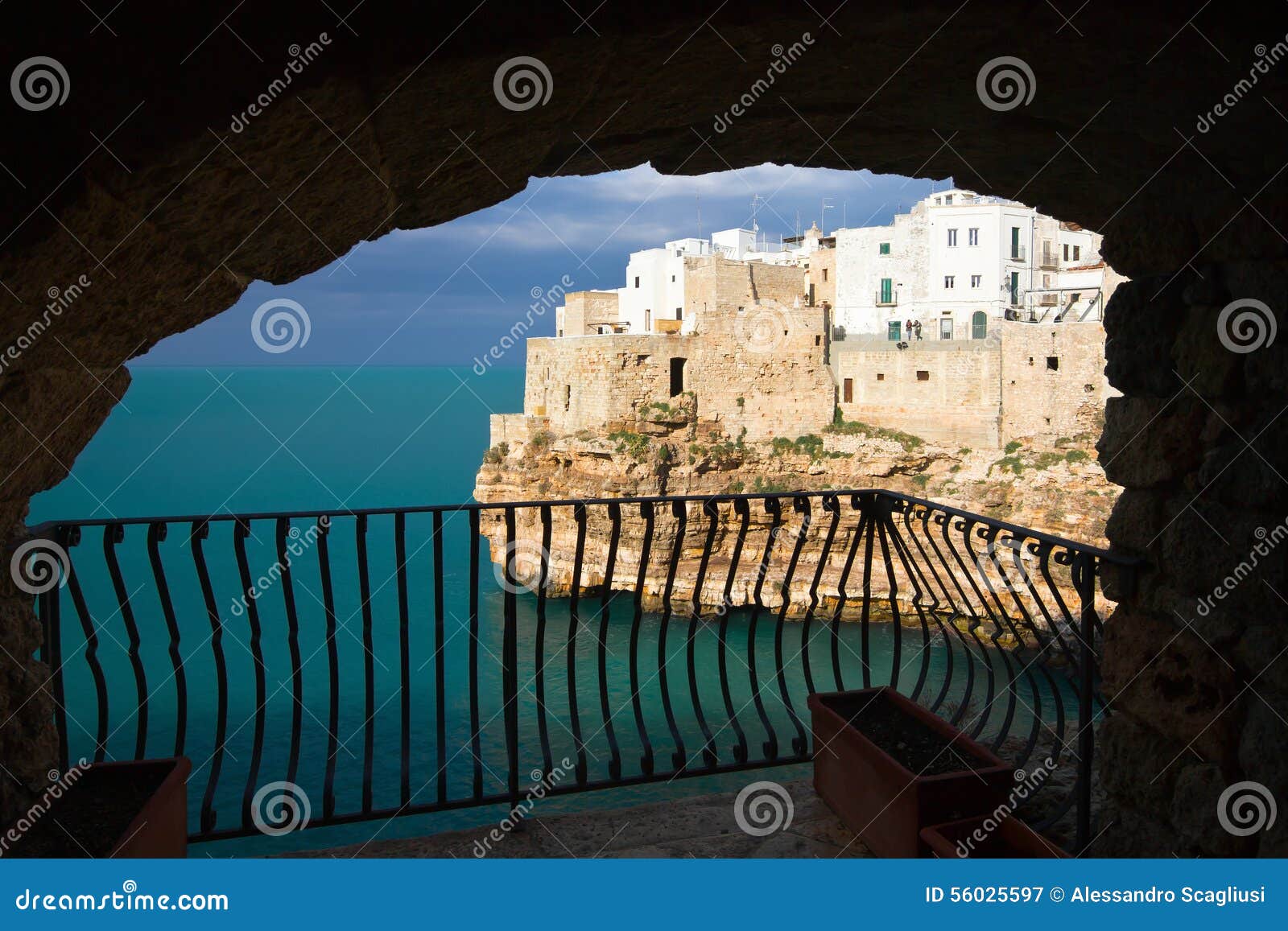 Polignano a Mare: View from a Balcony Stock Image - Image of ...