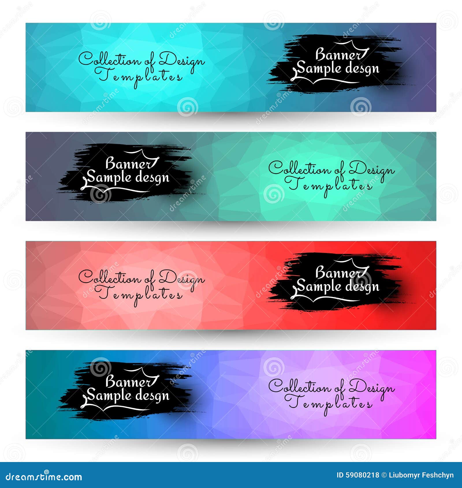 4 In 1 Poligon Geometric Backgrounds For Banner. Backgrounds Vector ...