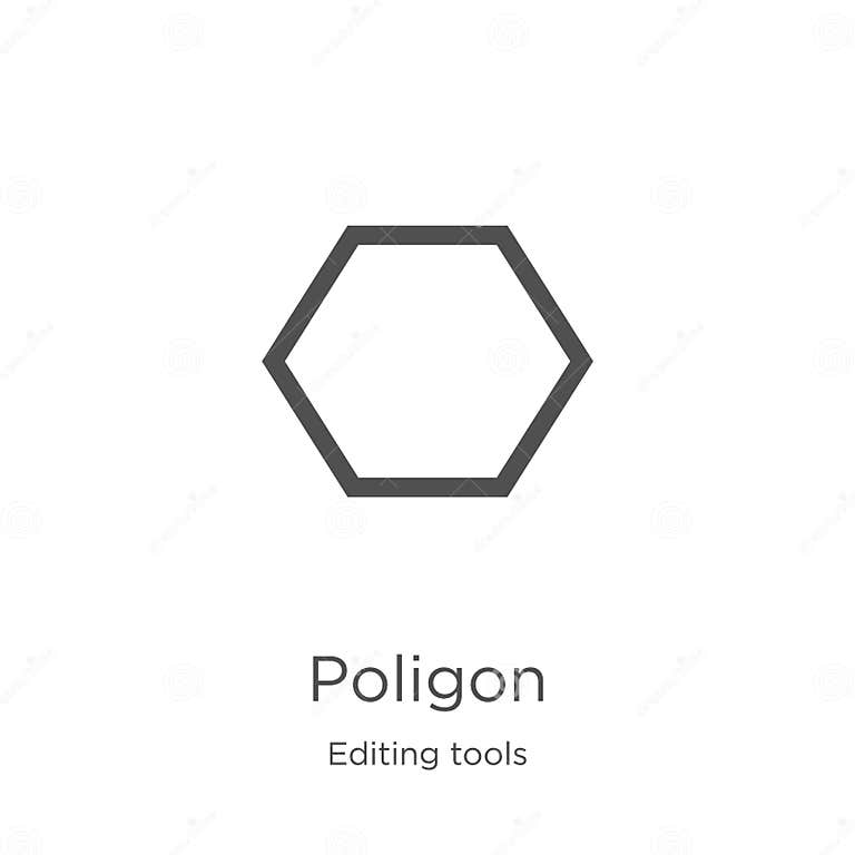 Poligon Icon Vector from Editing Tools Collection. Thin Line Poligon ...