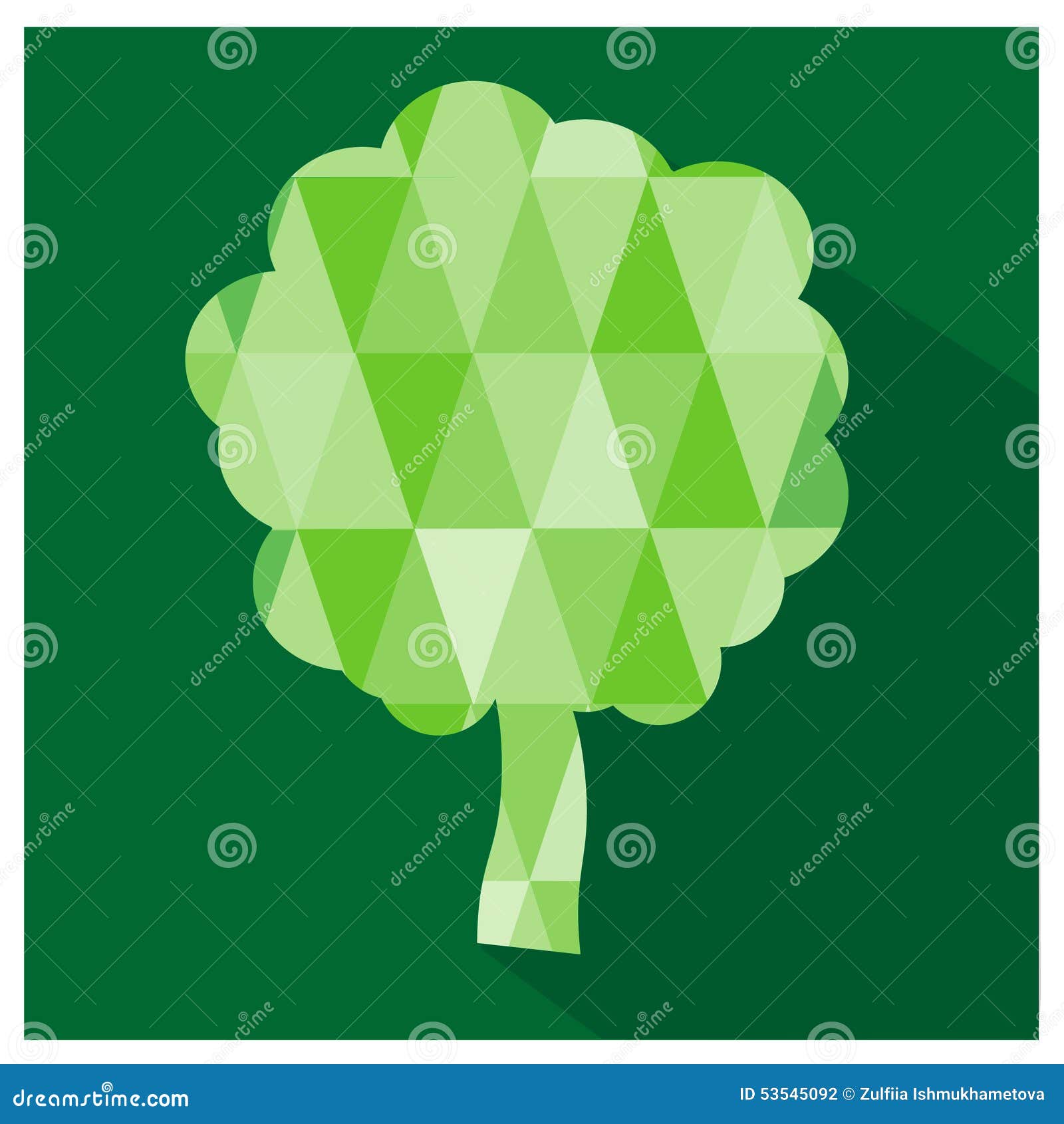 Poligonal Tree with Long Shadow Stock Vector - Illustration of flat ...