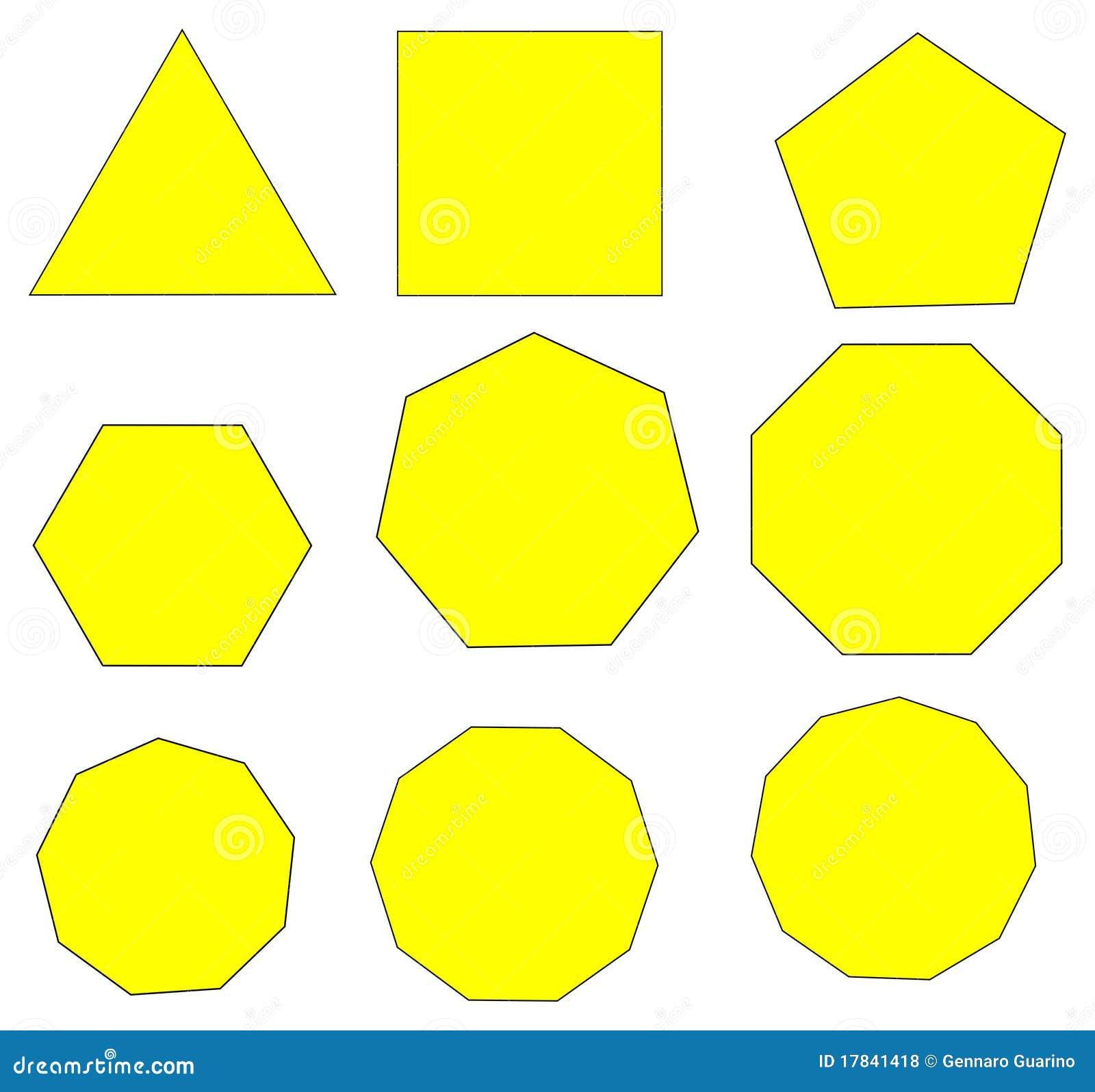 Poligons stock vector. Illustration of volume, heptagon - 17841418