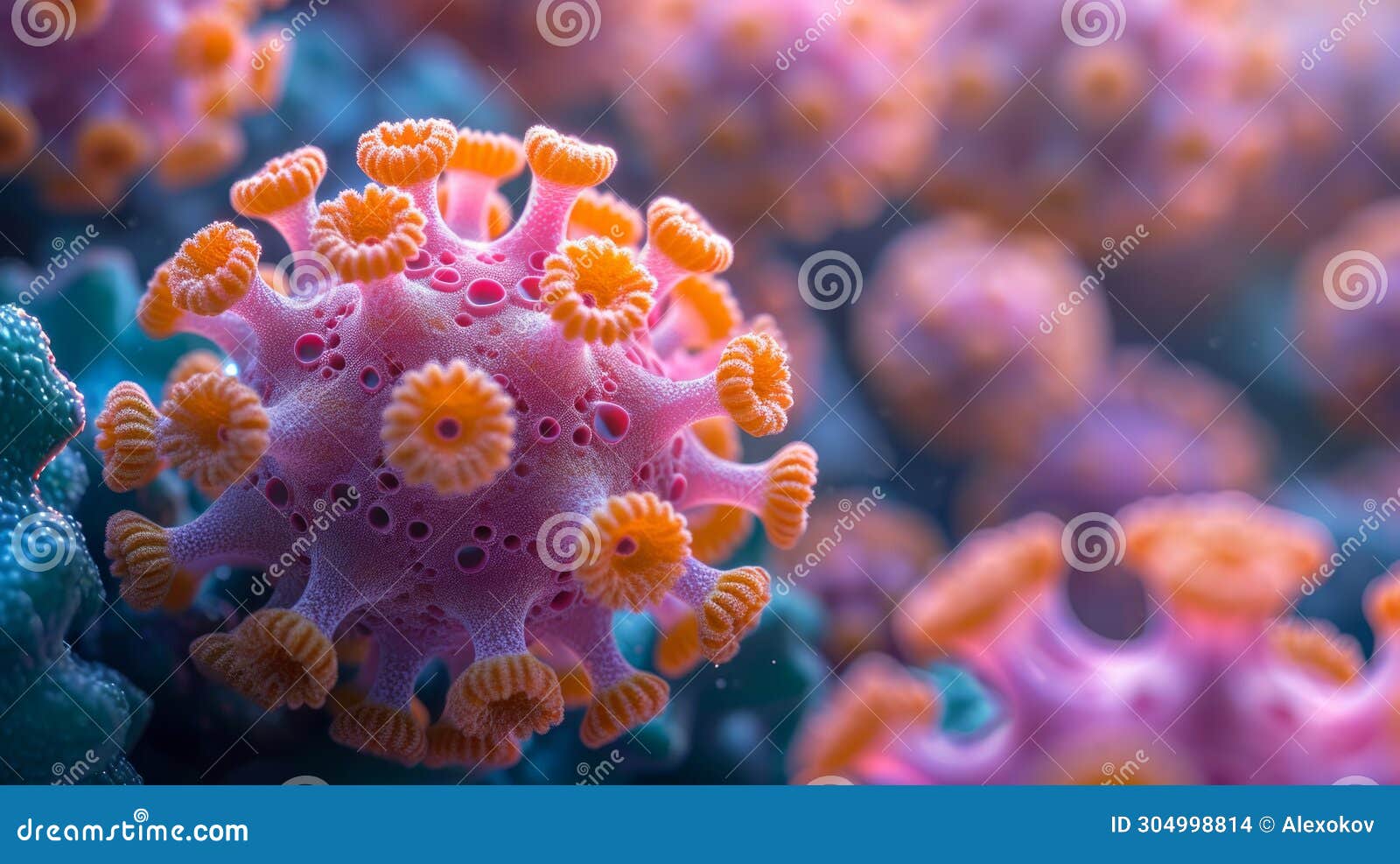Poliovirus Under A Microscope AI Generated Stock Illustration ...