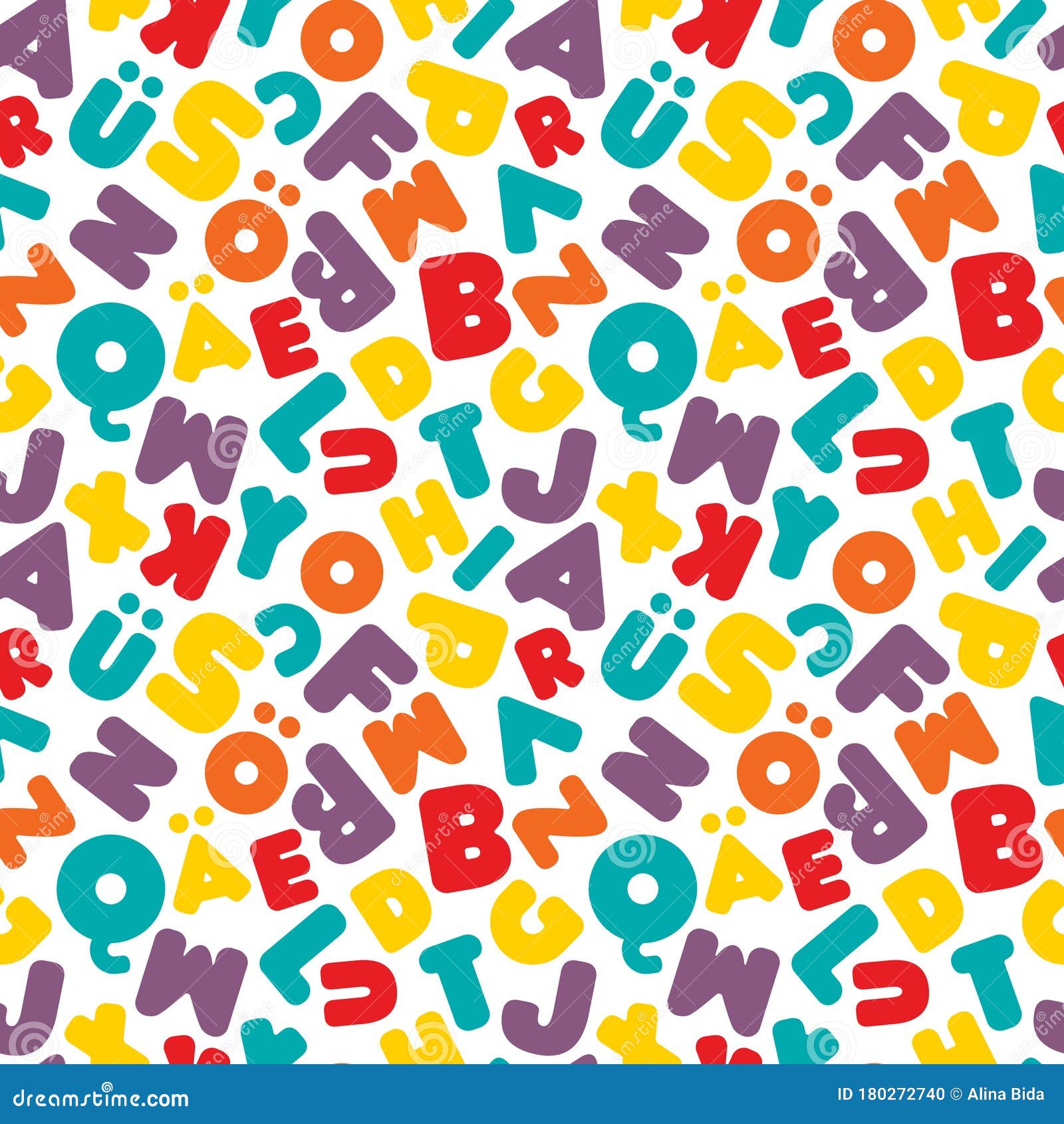 Colorful German Alphabet Letters Seamless Pattern Stock Vector ...