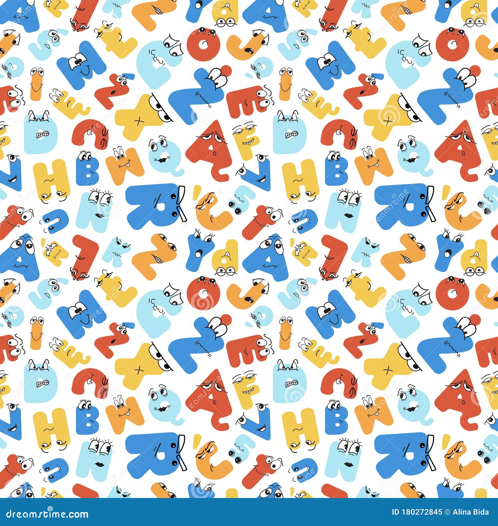 Colorful Polish Alphabet Letters Seamless Pattern Stock Vector ...