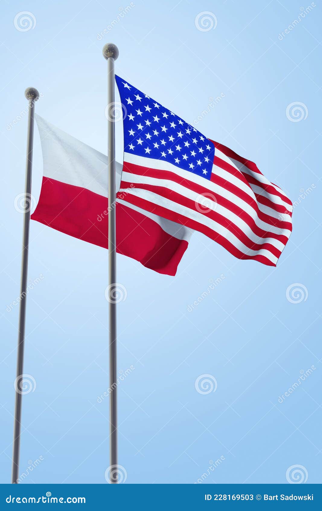 Polish American Flags with Clipping PATH Stock Image - Image of symbol ...