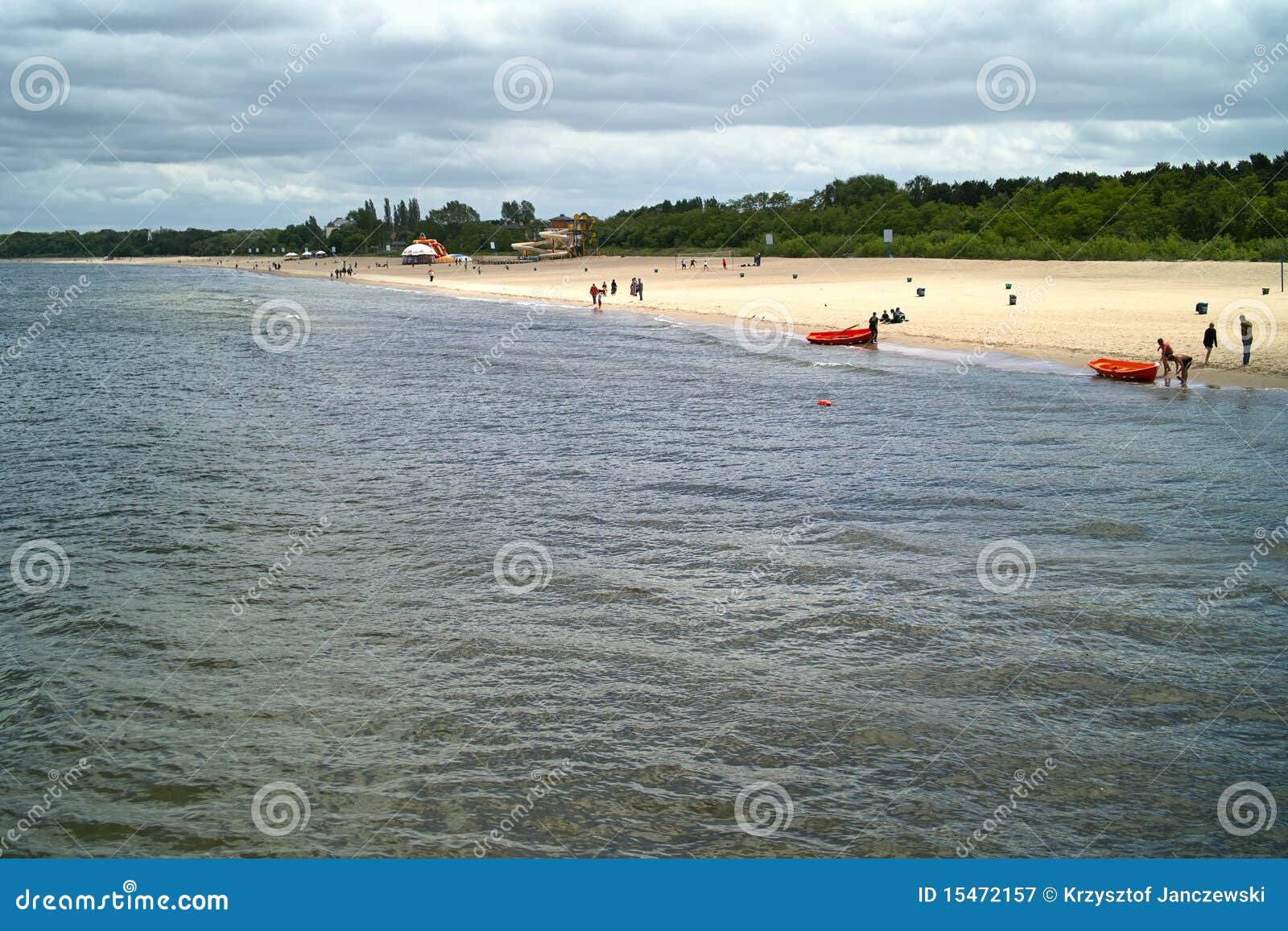 Polish Baltic coast. stock image. Image of seashore, clouds - 15472157