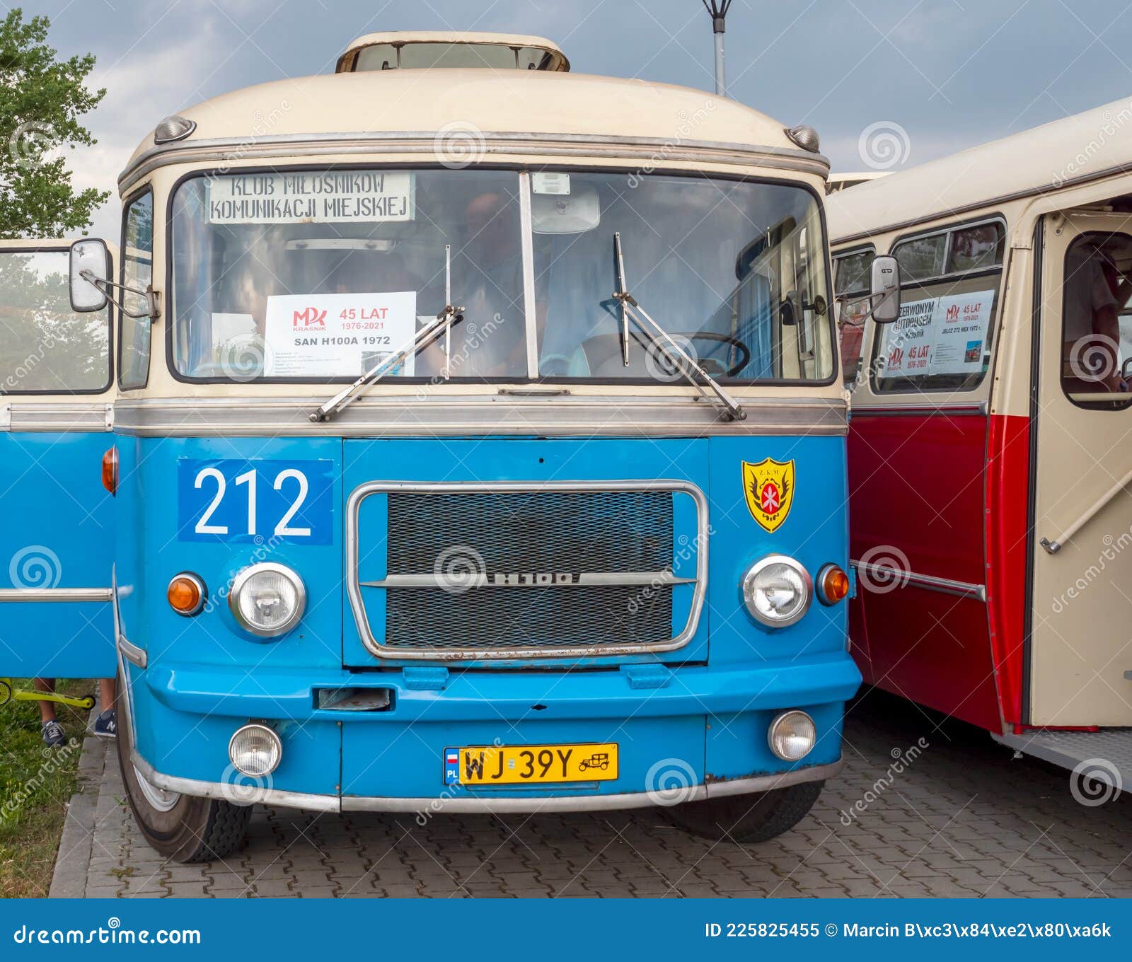 Polish Blue Historic Old Bus Editorial Image - Image of empty, front ...