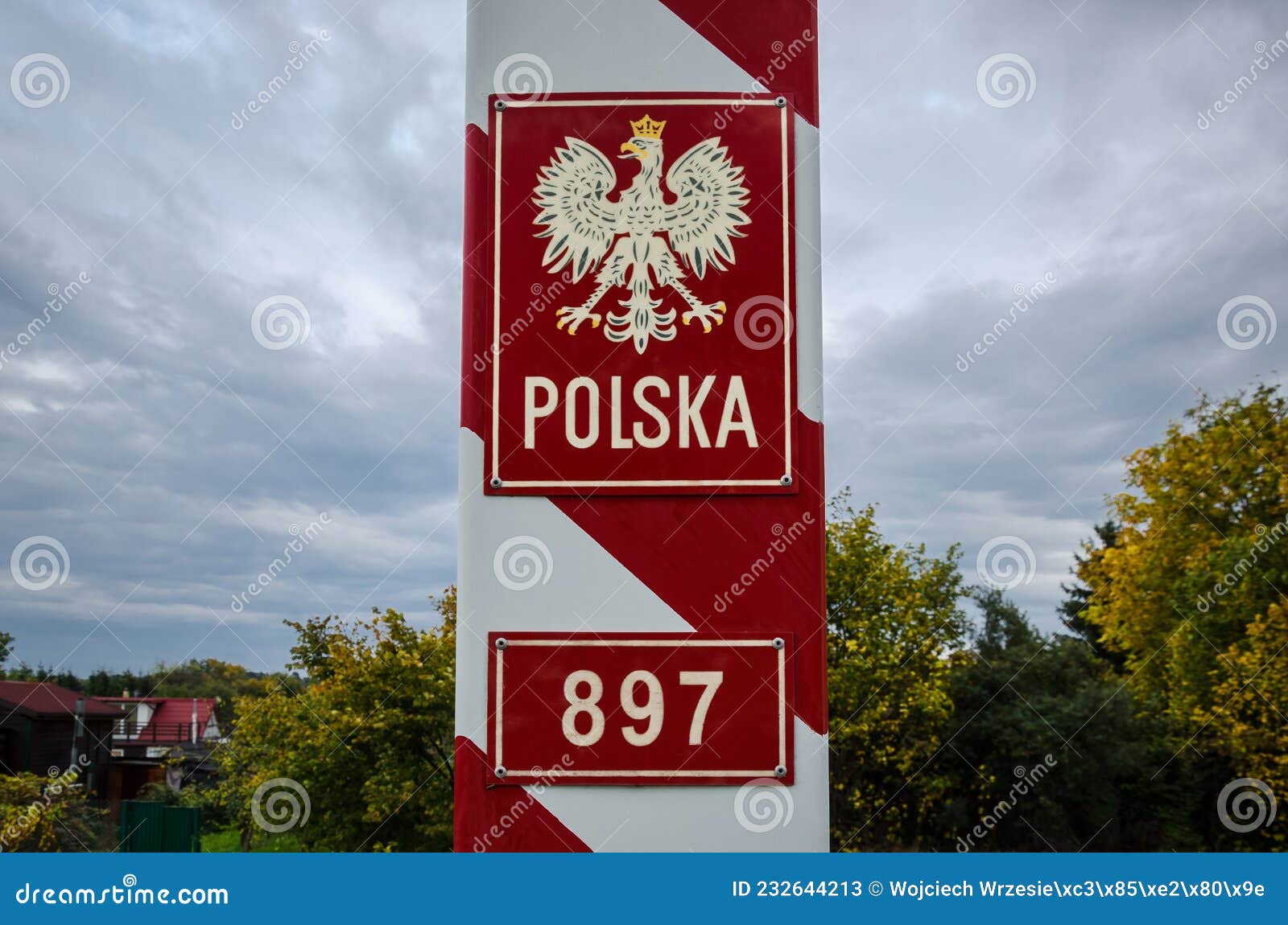 STATE BORDER POST editorial stock photo. Image of column - 232644213