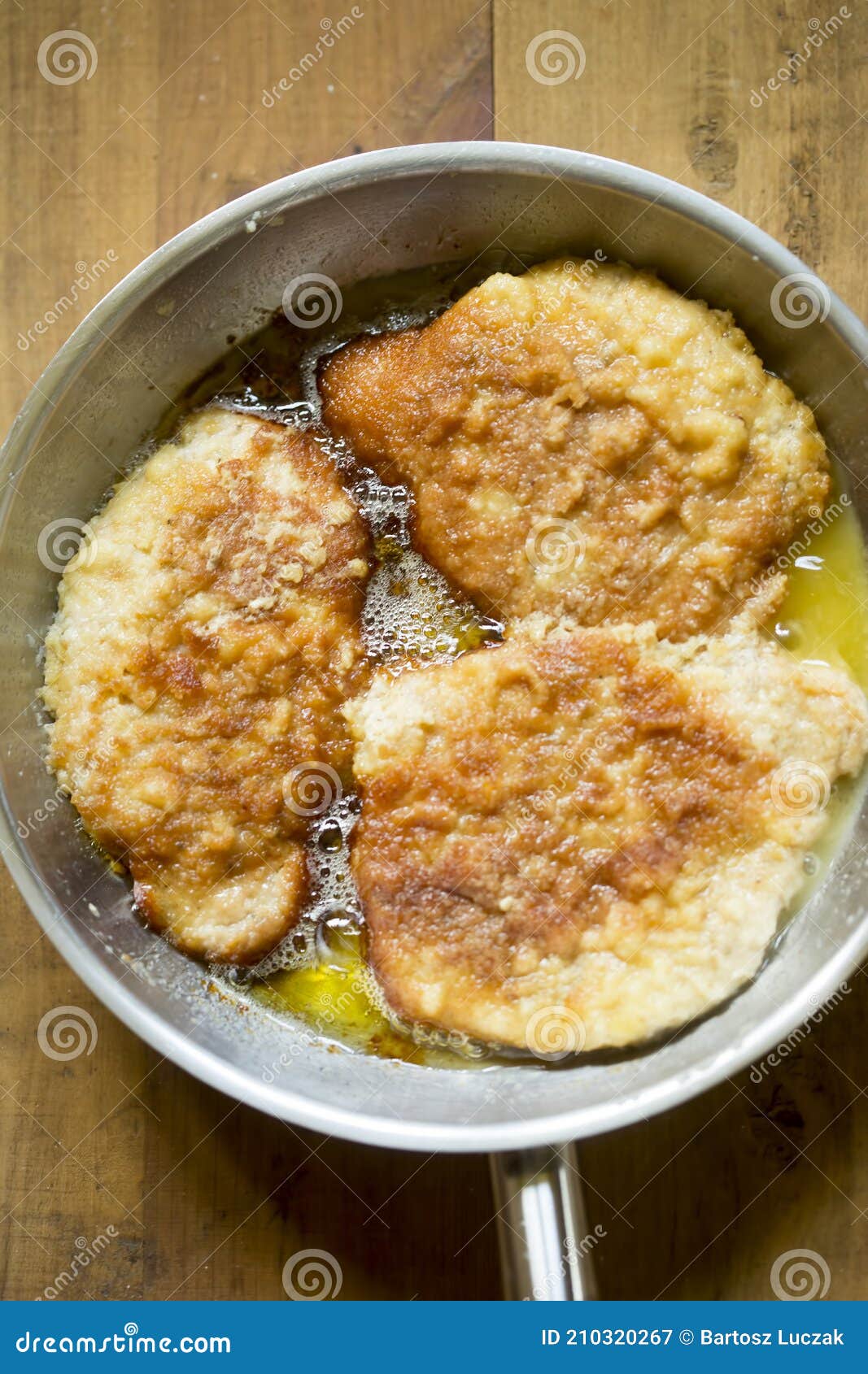 Polish Breaded Pork Cutlet With Rice And Vegetable Salad Royalty-Free ...