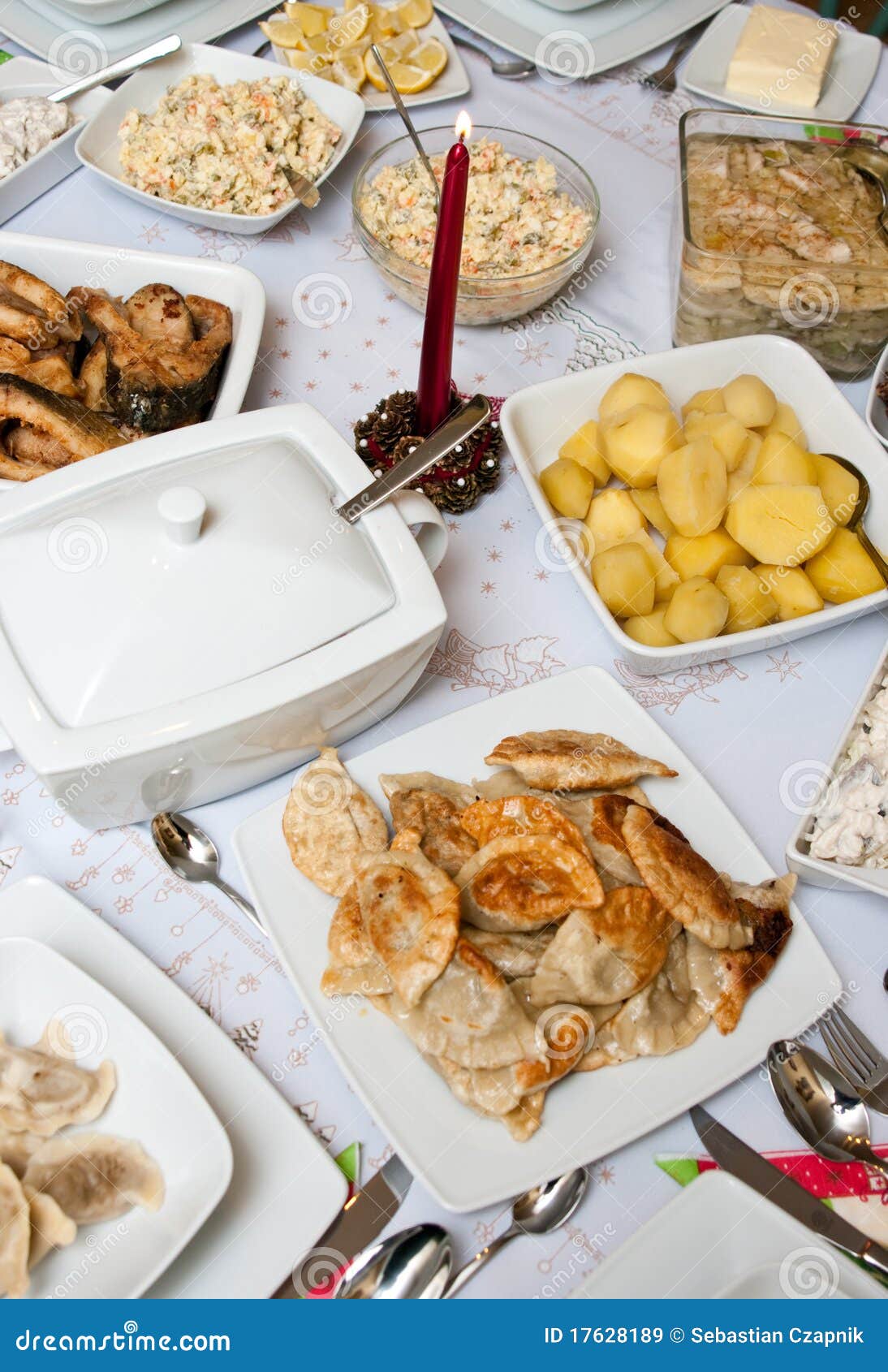 Polish Christmas table stock image. Image of poland, food - 17628189