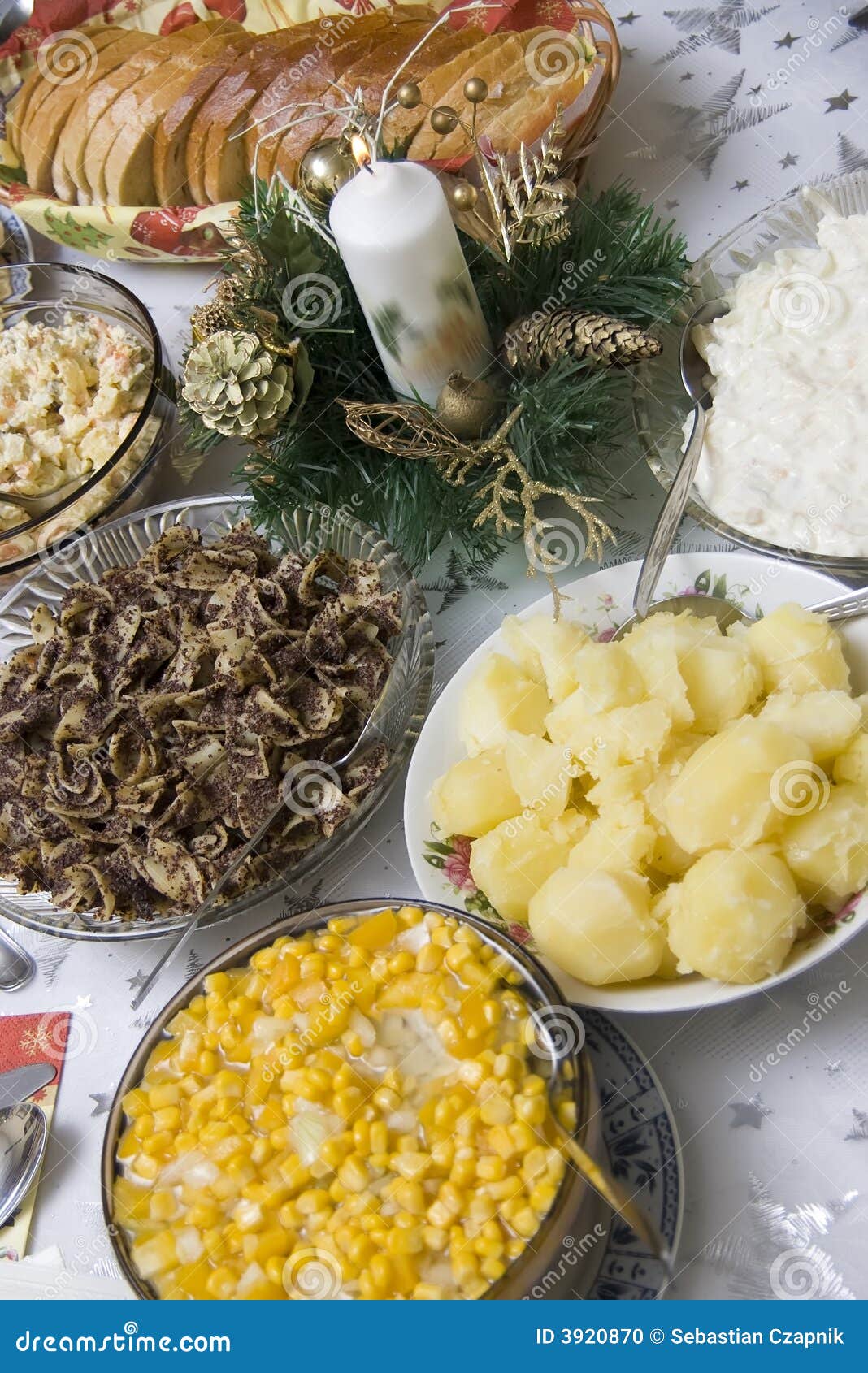 Polish Christmas table stock photo. Image of arrangement - 3920870