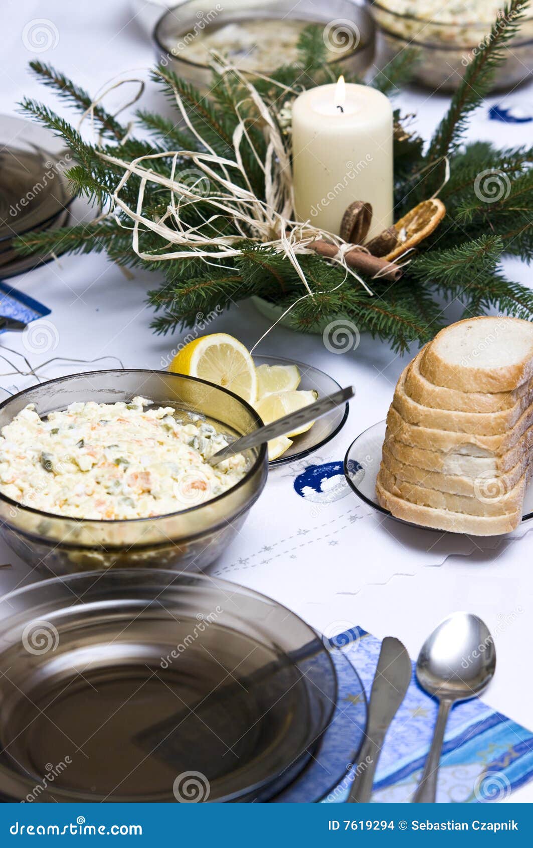 Polish Christmas table stock photo. Image of dishware - 7619294