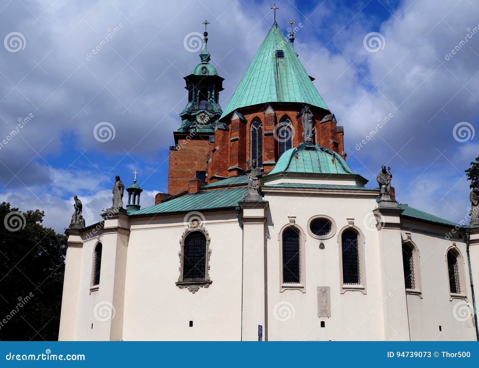 The polish church stock image. Image of cloud, tower - 94739073