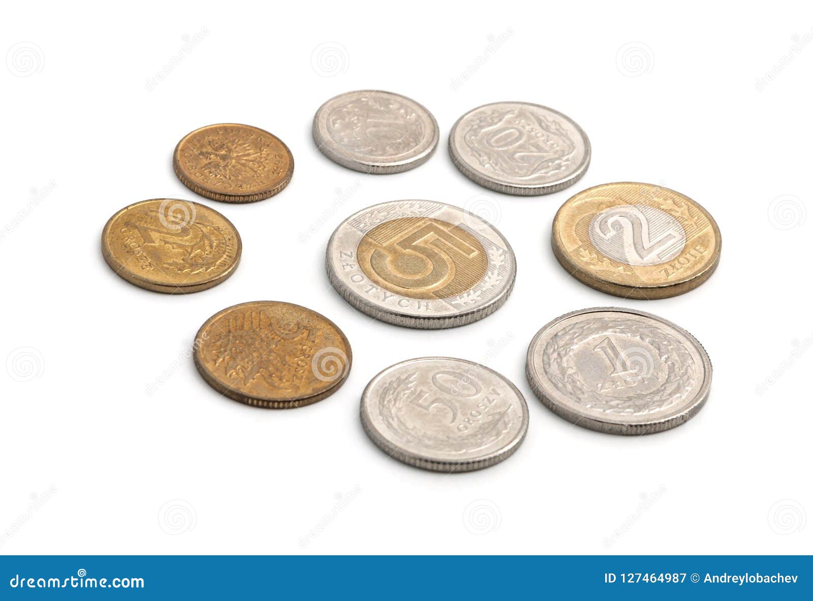 Polish coins set stock image. Image of money, single - 127464987