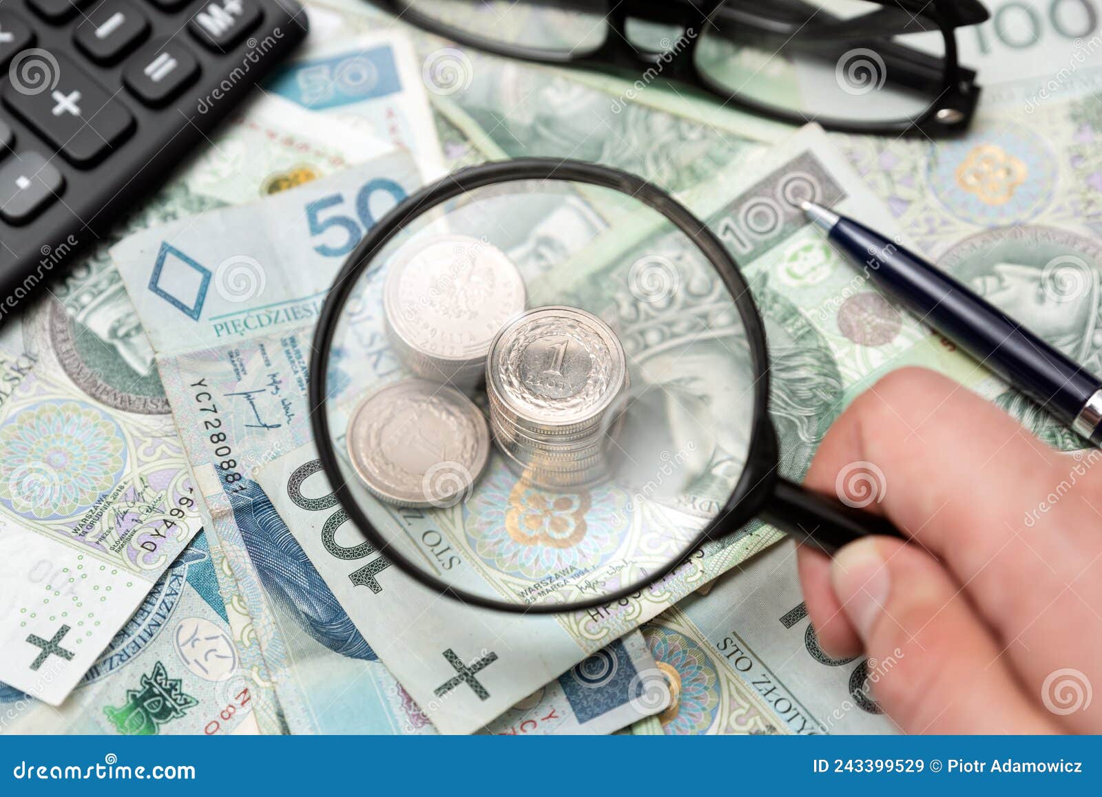 Polish Coins Stack. PLN Currency Stock Image - Image of banking ...