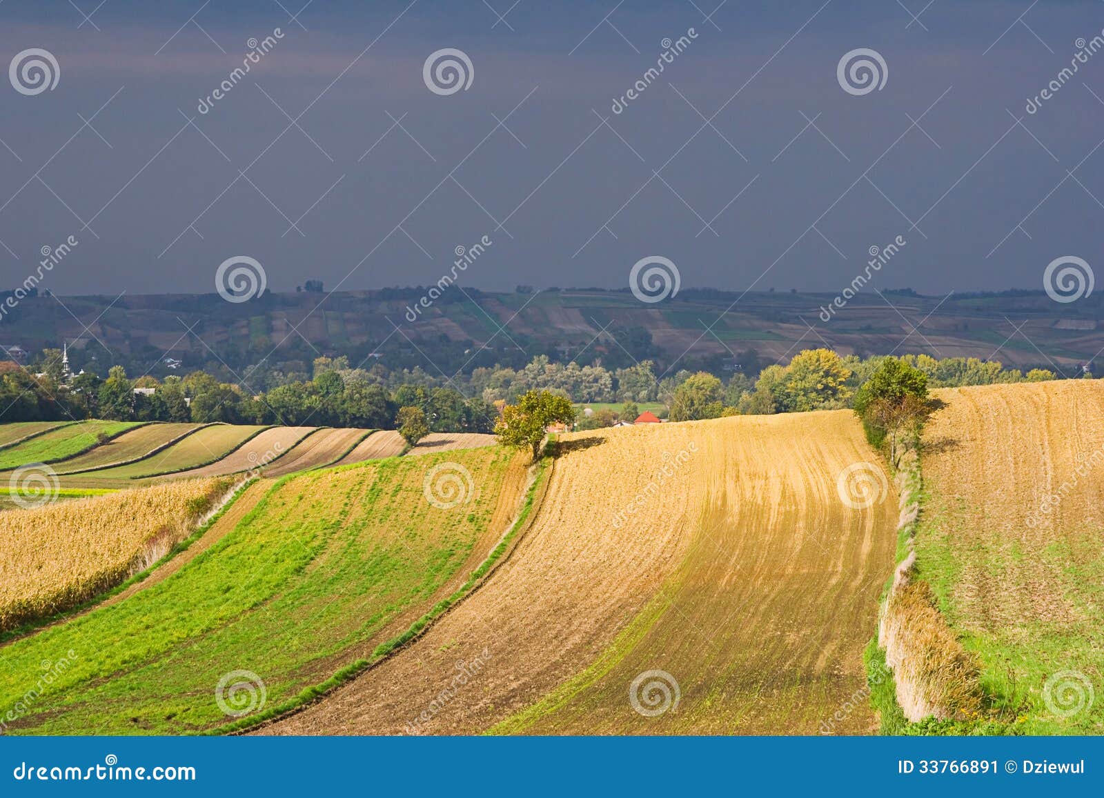 Polish Countryside Landscape Stock Image - Image of countryside, hill ...