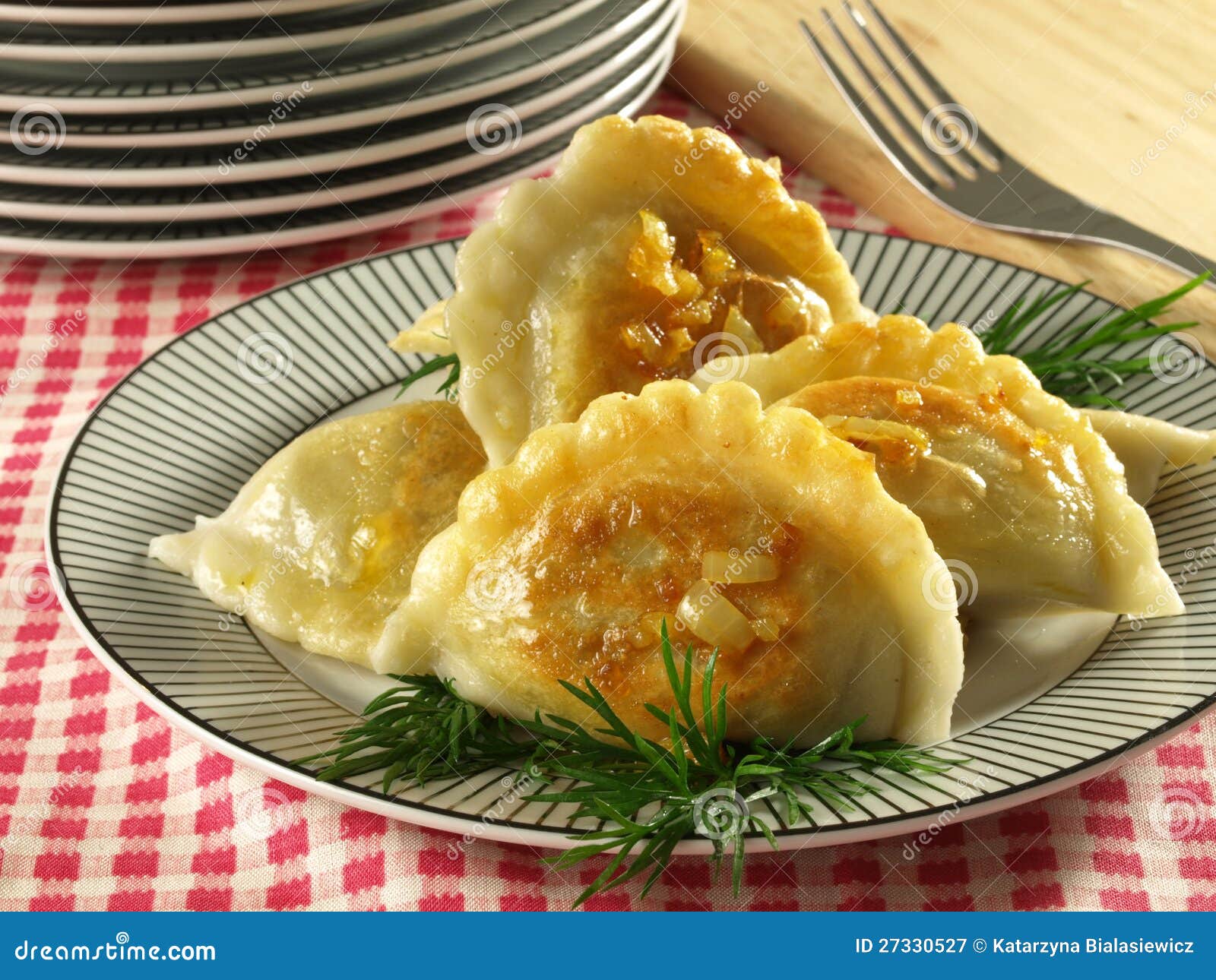 Polish Dumplings for Christmas with Sauerkraut Stock Image - Image of ...