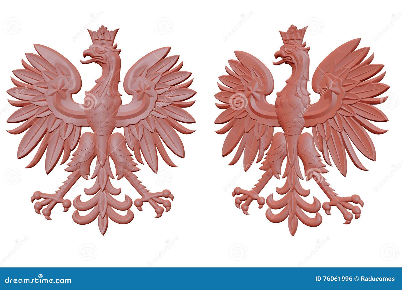 Polish Eagle Emblem - Clay Model Stock Illustration - Illustration of ...