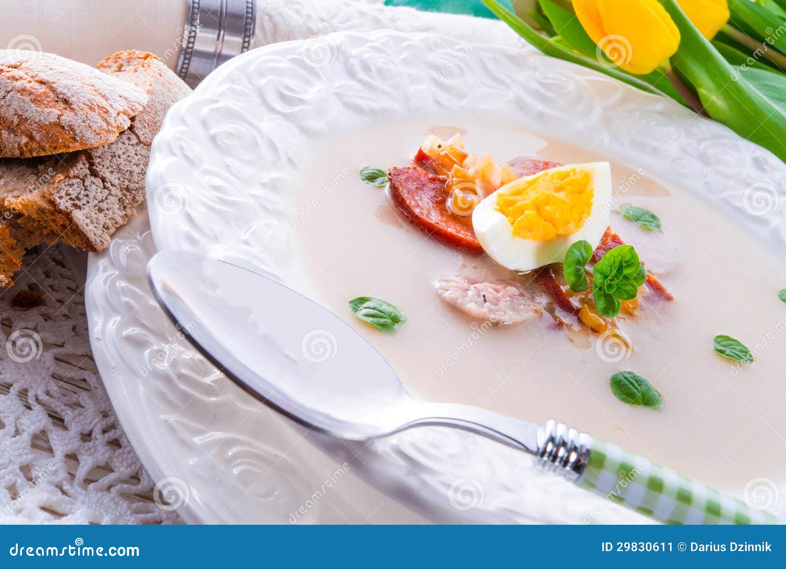 Polish Easter Soup with Egg Stock Image - Image of party, plate: 29830611