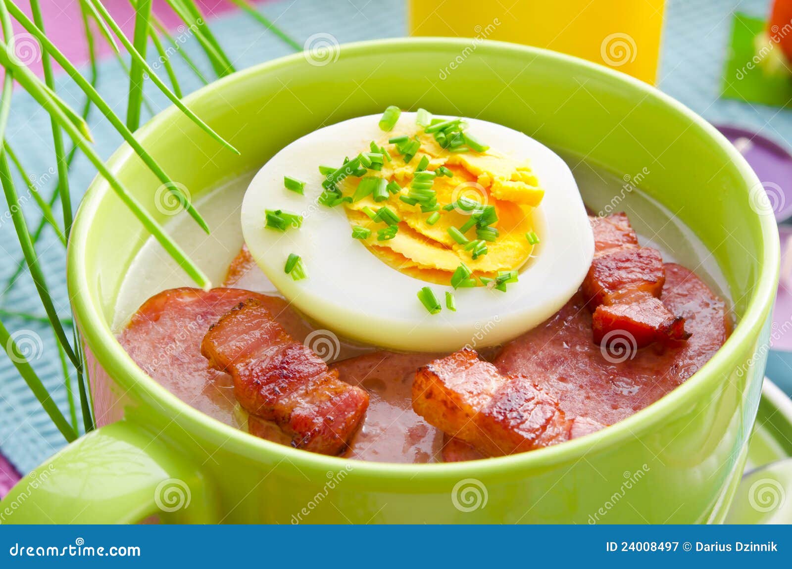 Polish Easter Sour Dough Soup Stock Image - Image of gastronomy, blue ...
