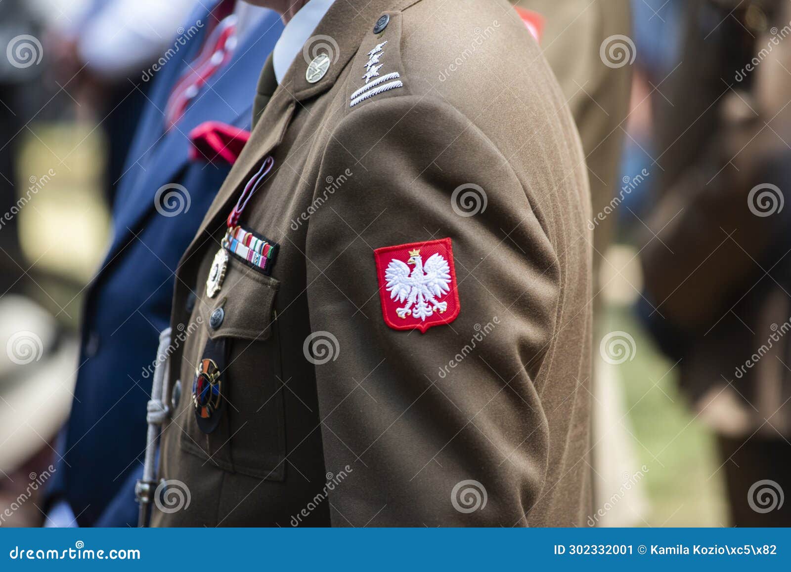 Polish Emblem on the Formal Military Uniform of a Polish Soldier Stock ...