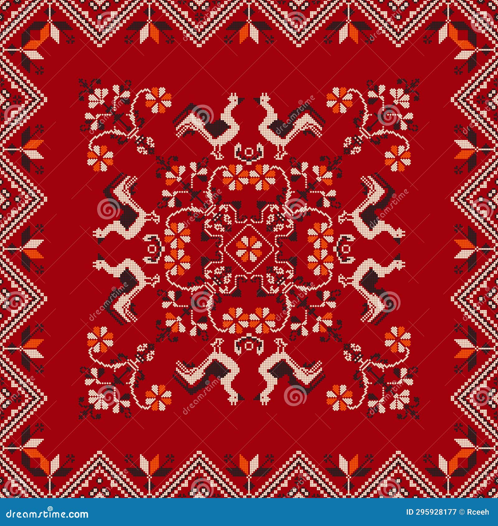 Polish Embroidery Pattern 1 Stock Vector - Illustration of carpet ...