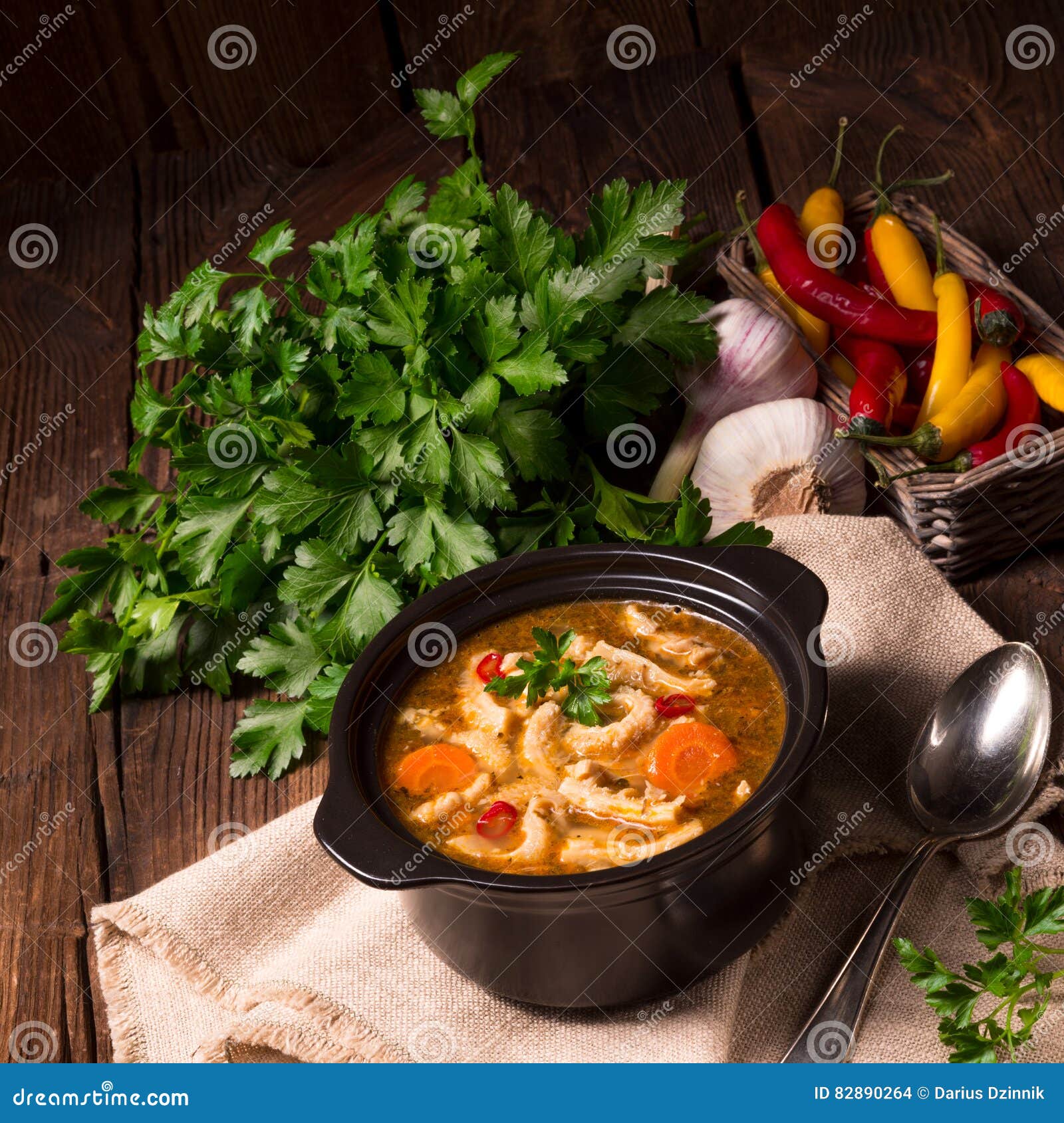 Polish Flaczki stock photo. Image of italian, meat, bread - 82890264