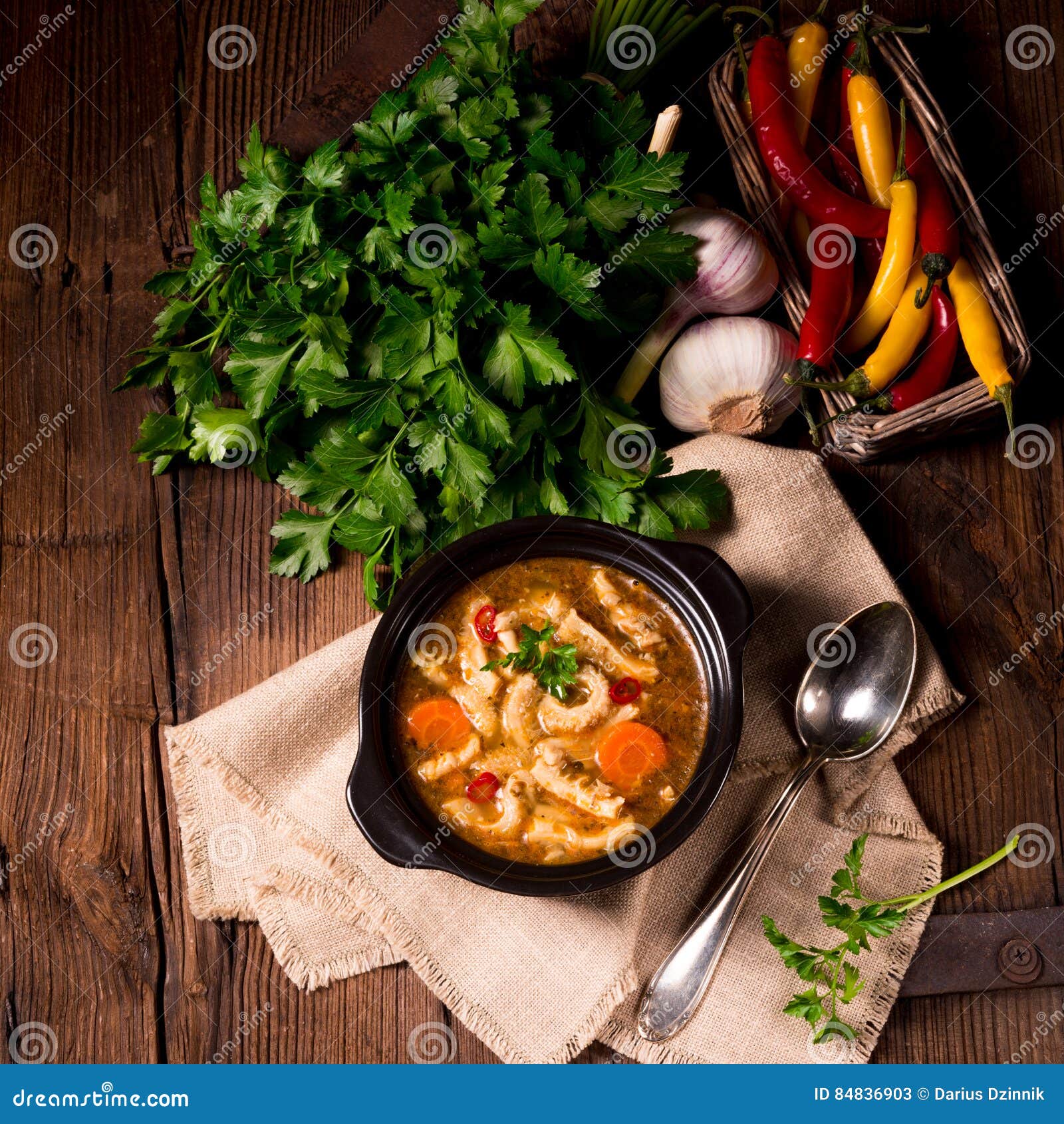 Polish Flaczki stock image. Image of meat, food, kitchen - 84836903