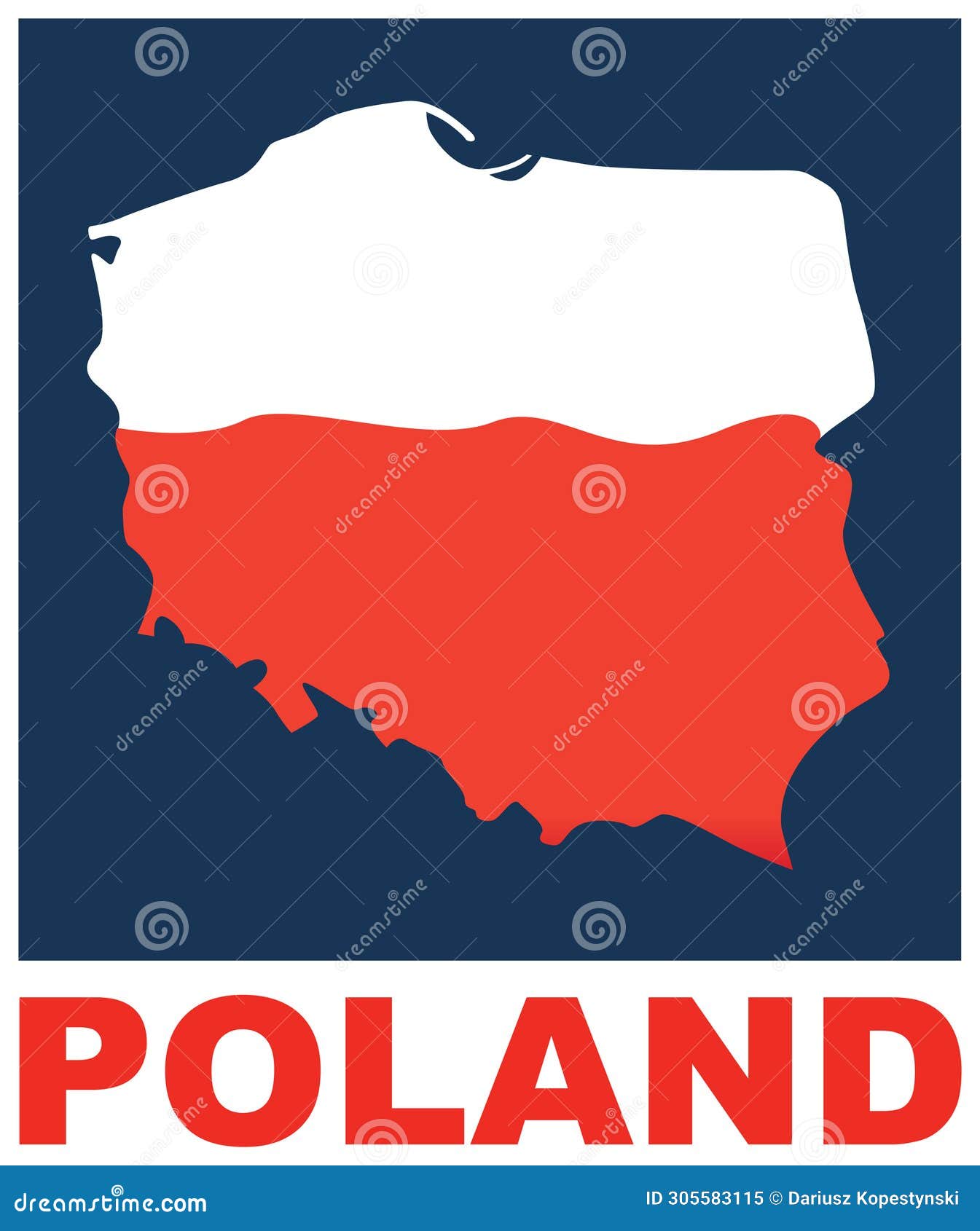 Polish Flag in Country Shape Stock Illustration - Illustration of ...